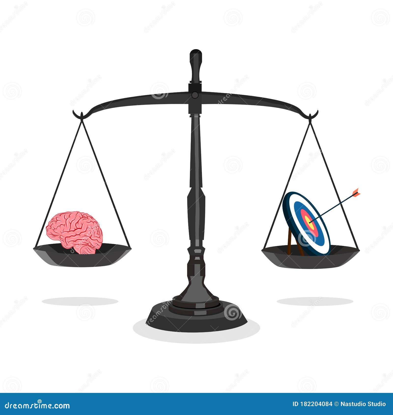 The Brain and the Goal.the Concept Stock Vector - Illustration of ...