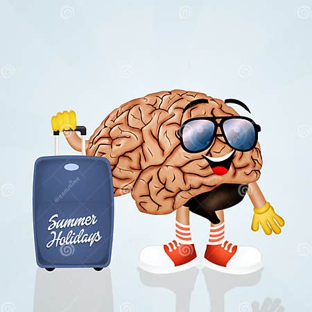 The brain goes on vacation stock illustration. Illustration of summer ...