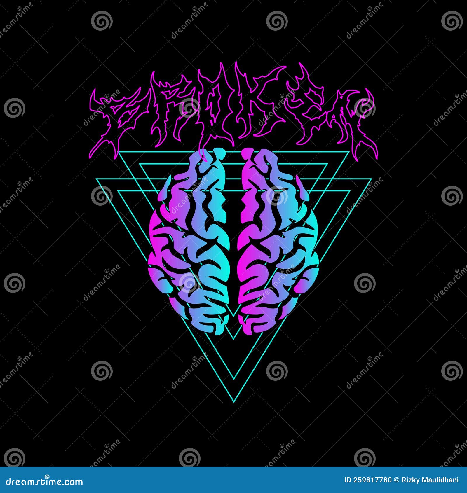 Brain Gradient Streetwear Design Vector Stock Vector - Illustration of ...