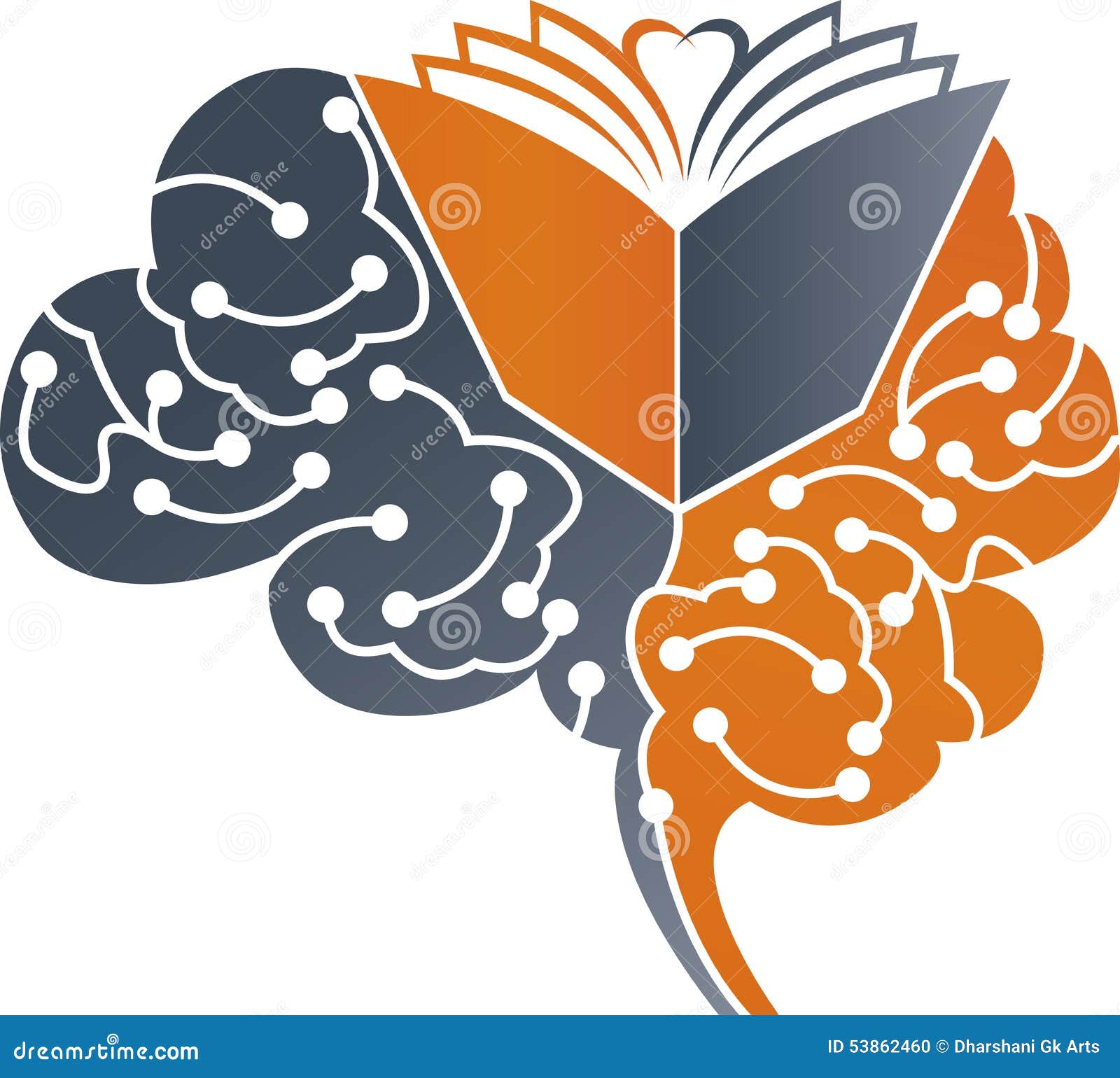 Brain graduate logo stock vector. Illustration of information - 53862460