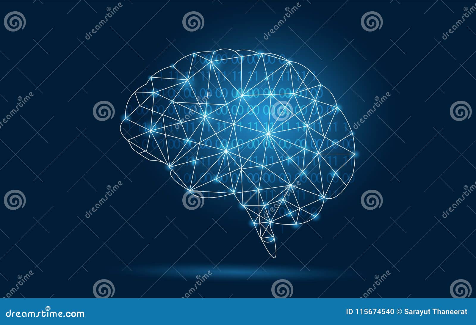 Brain Graphic Made Of Streamlined Particles, Vector Illustration ...