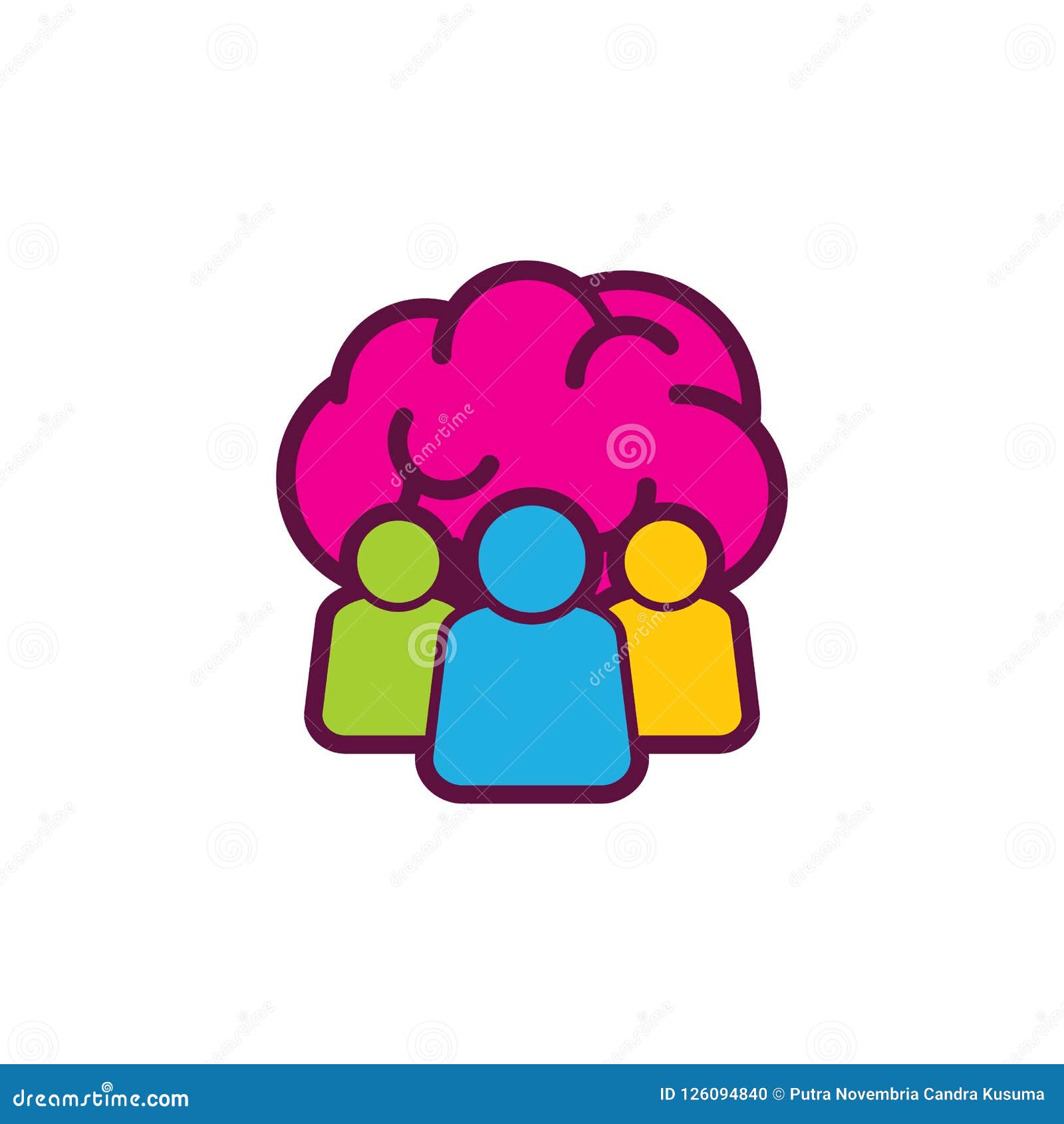 Brain Group Logo Icon Design Stock Vector - Illustration of creativity ...