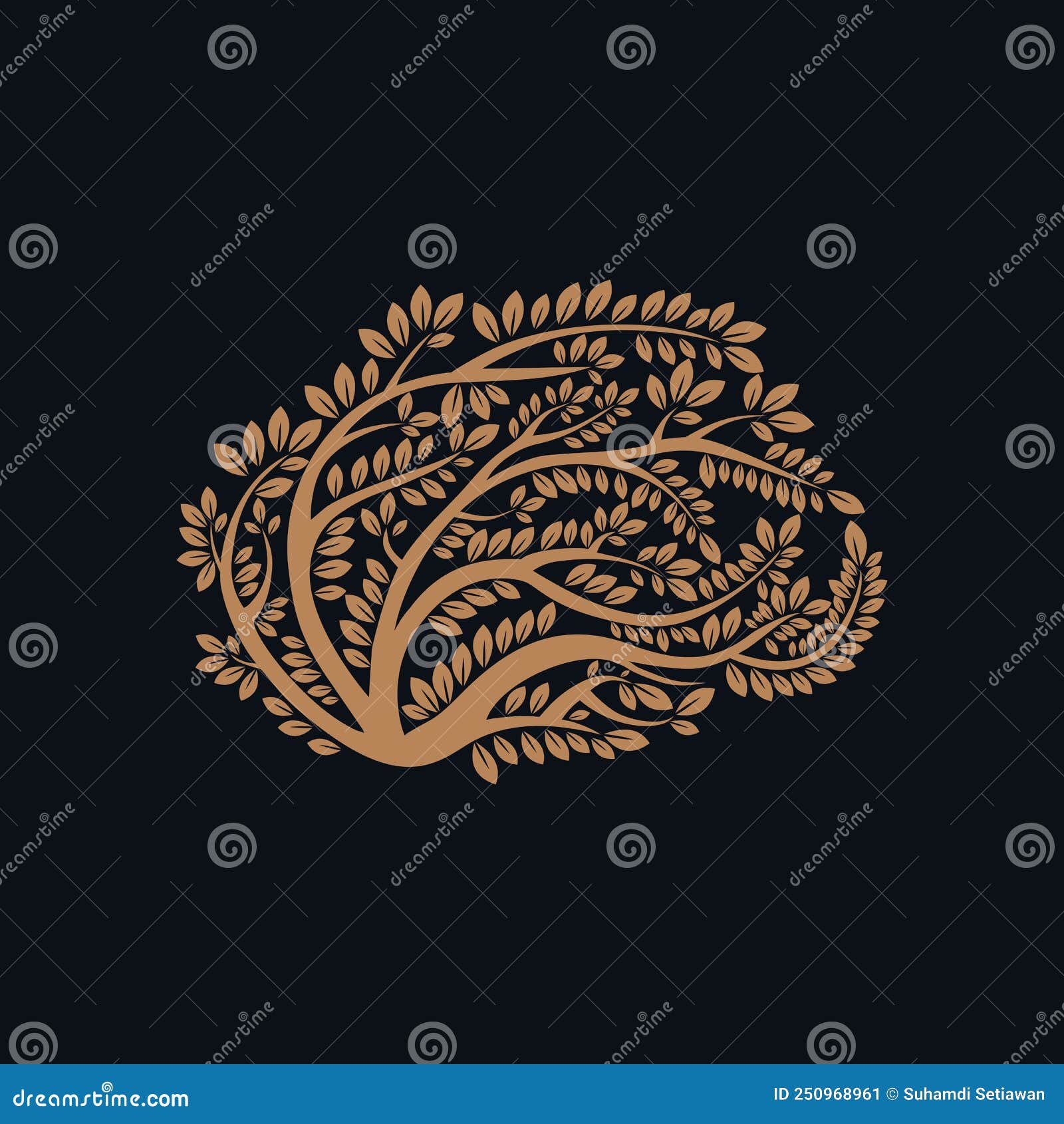 Brain Grow Tree Logo Design Vector Stock Vector - Illustration of ...