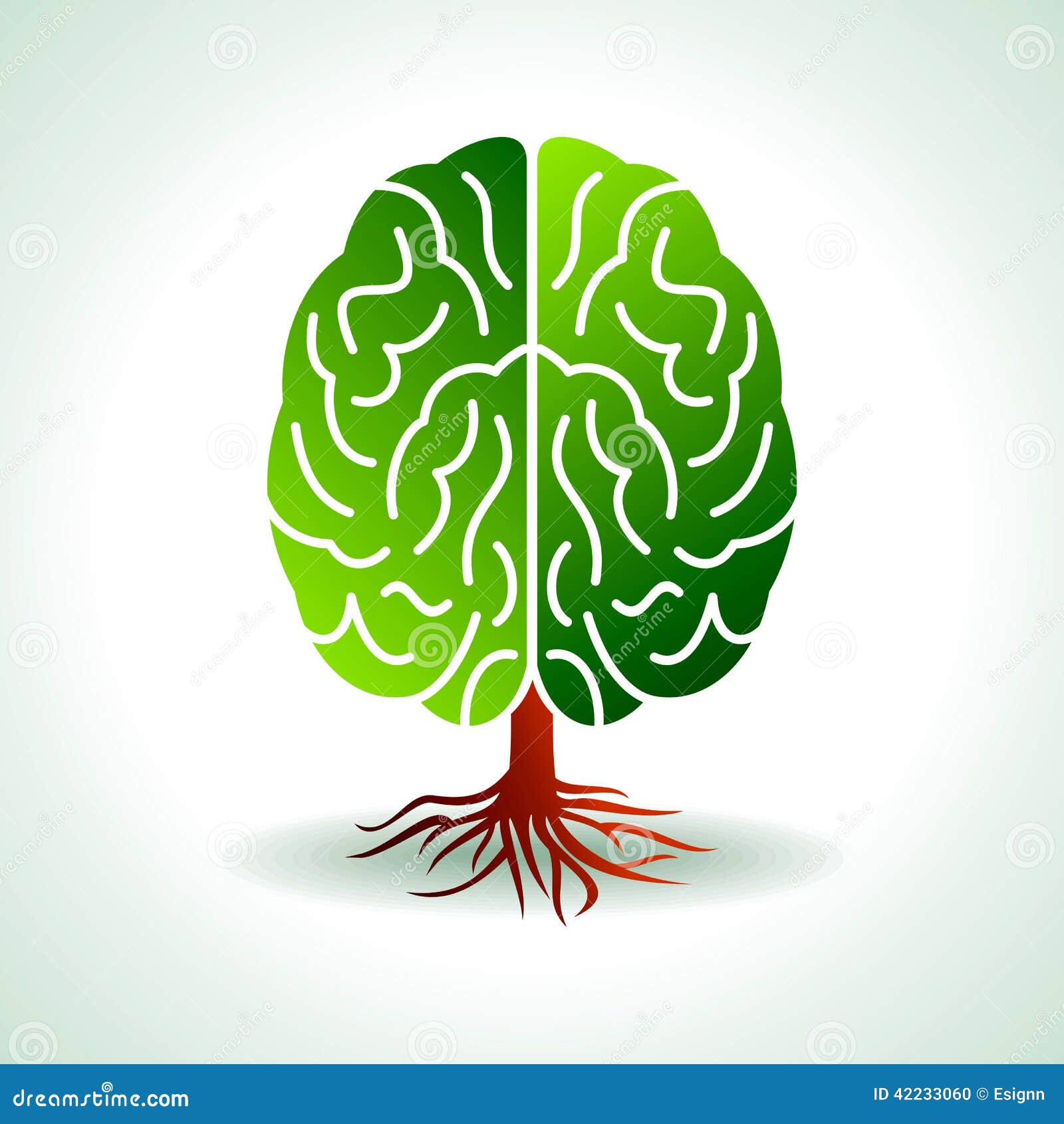 A Brain Growing in the Shape of Tree Stock Vector - Illustration of ...