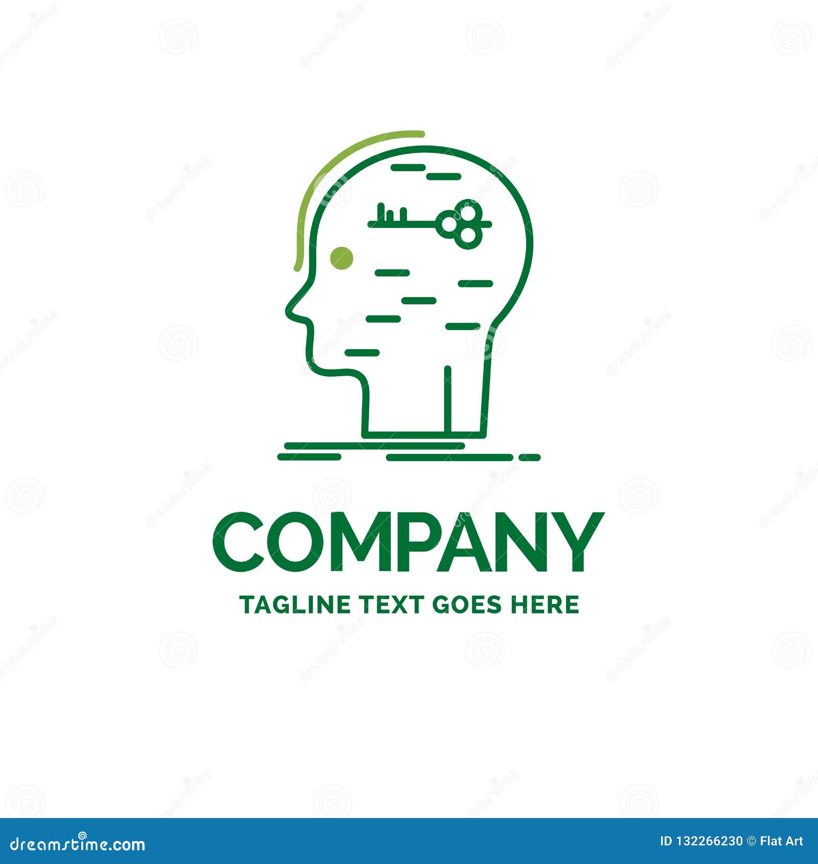 Brain, Hack, Hacking, Key, Mind Flat Business Logo Template Stock ...
