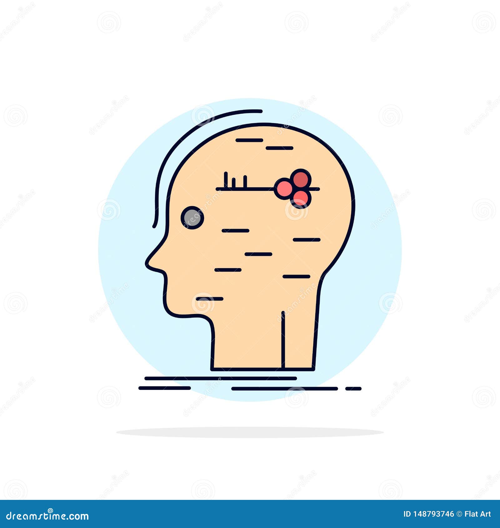 Brain, Hack, Hacking, Key, Mind Flat Color Icon Vector Stock Vector ...
