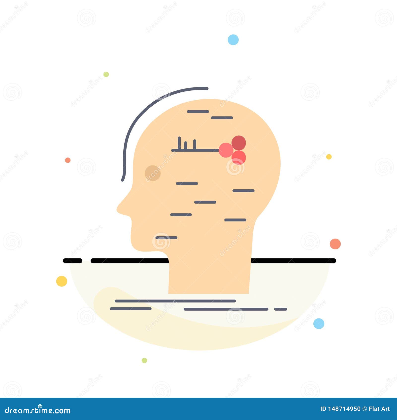 Brain, Hack, Hacking, Key, Mind Flat Color Icon Vector Stock Vector ...