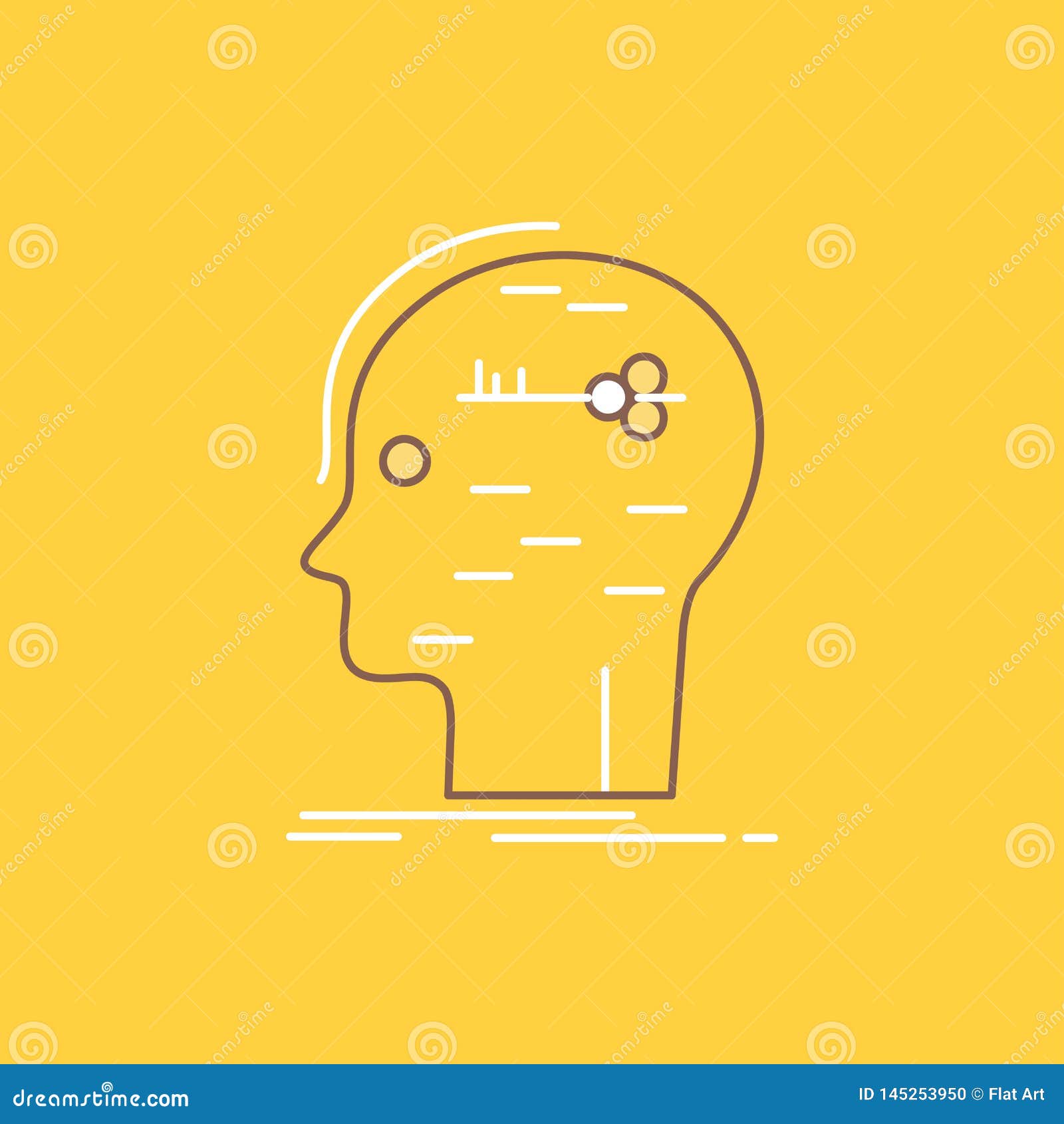Brain, Hack, Hacking, Key, Mind Flat Line Filled Icon. Beautiful Logo ...