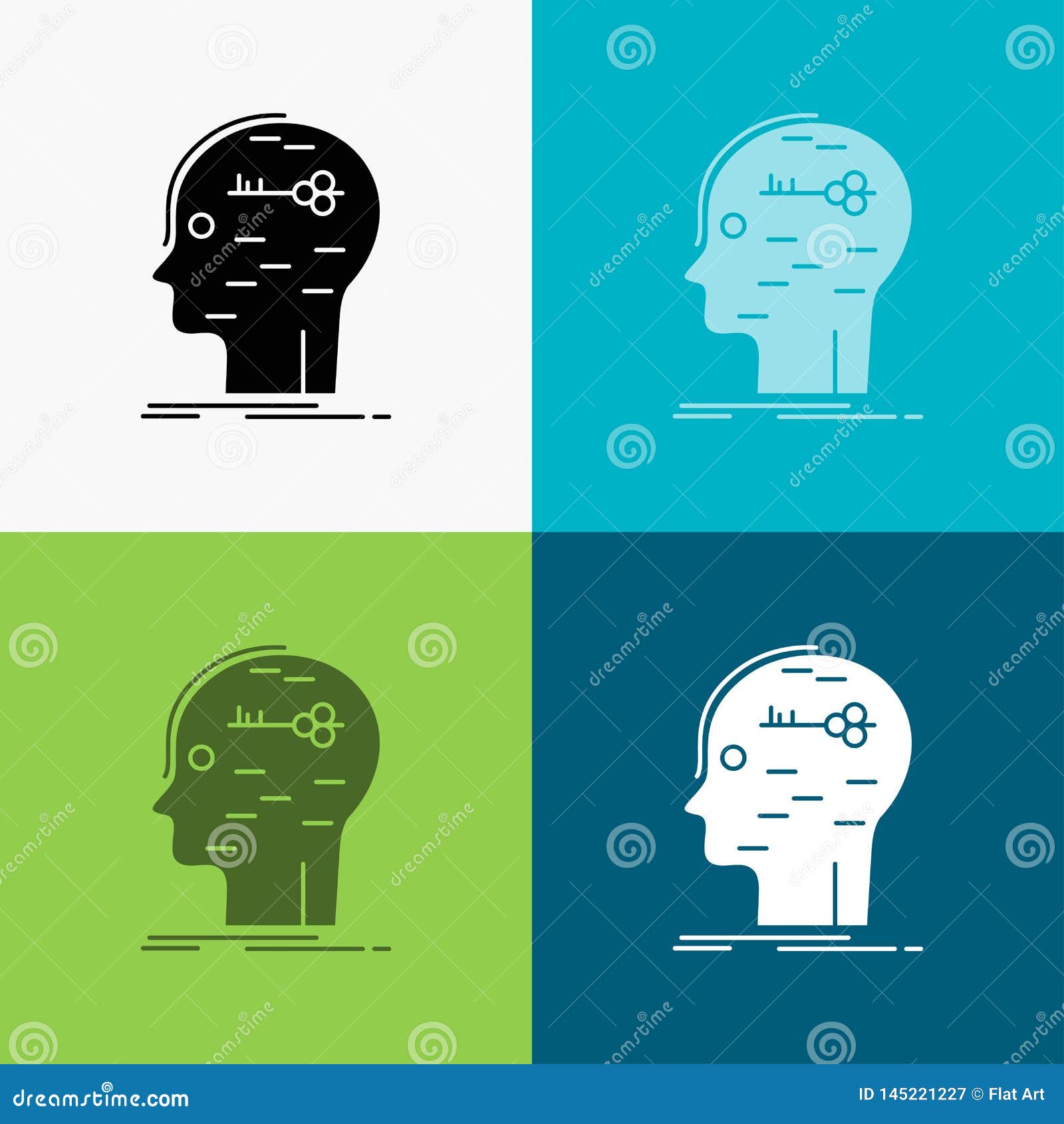 Brain, Hack, Hacking, Key, Mind Icon Over Various Background. Glyph ...