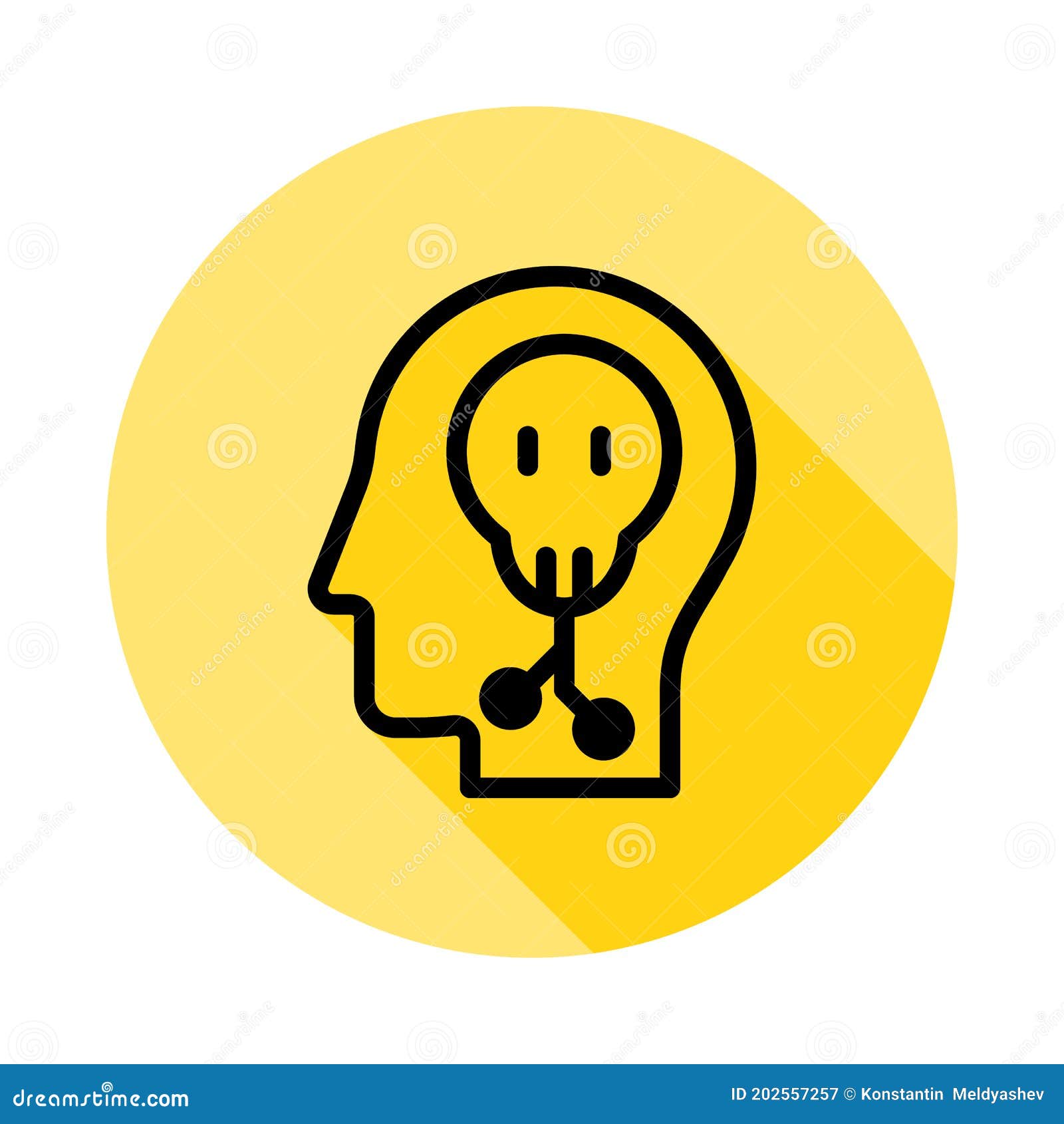 Brain, Hacking Icon Long Shadow Stock Illustration - Illustration of ...