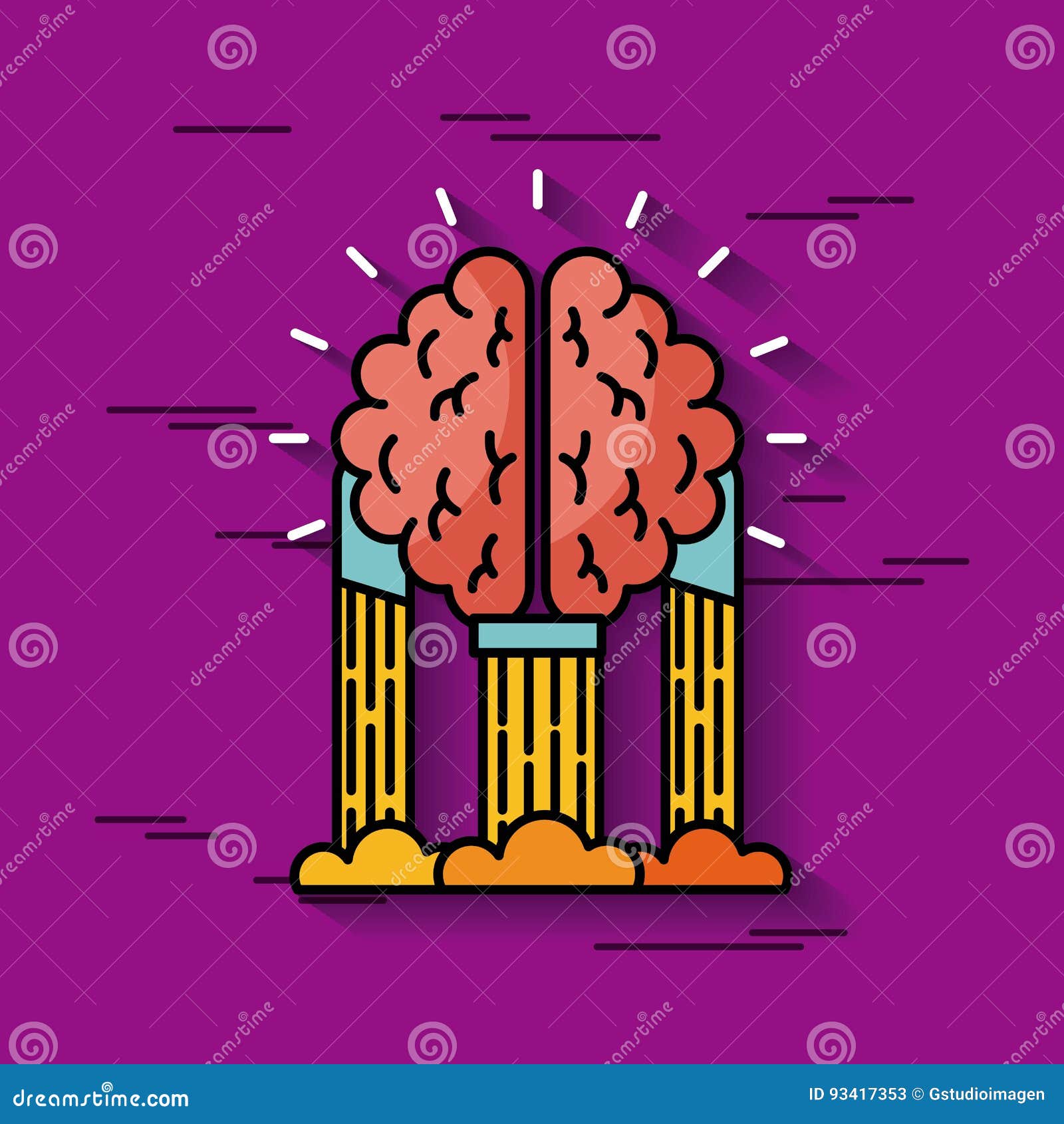 Brain Hanging Ideas Illustration Stock Vector - Illustration of ...