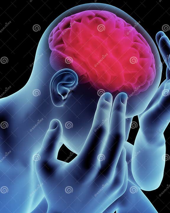 Brain head ache stock illustration. Illustration of intelligence - 28737068