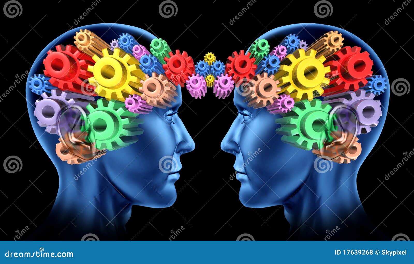 Brain Head Communications Networking Stock Illustration - Illustration ...