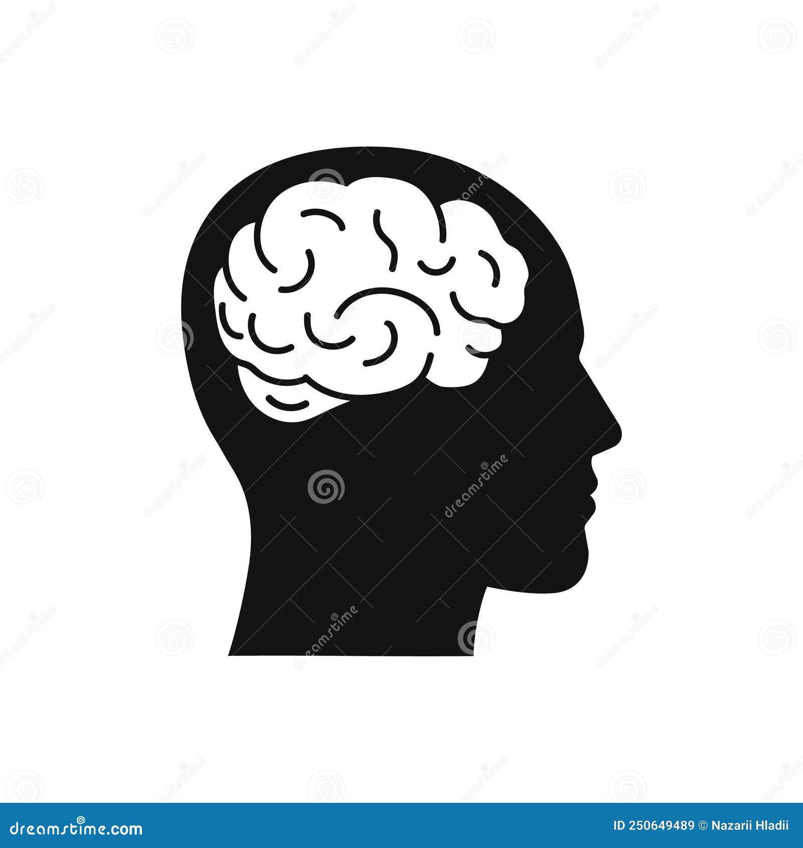 Brain in Head Icon Design. Vector Illustration. Stock Vector ...