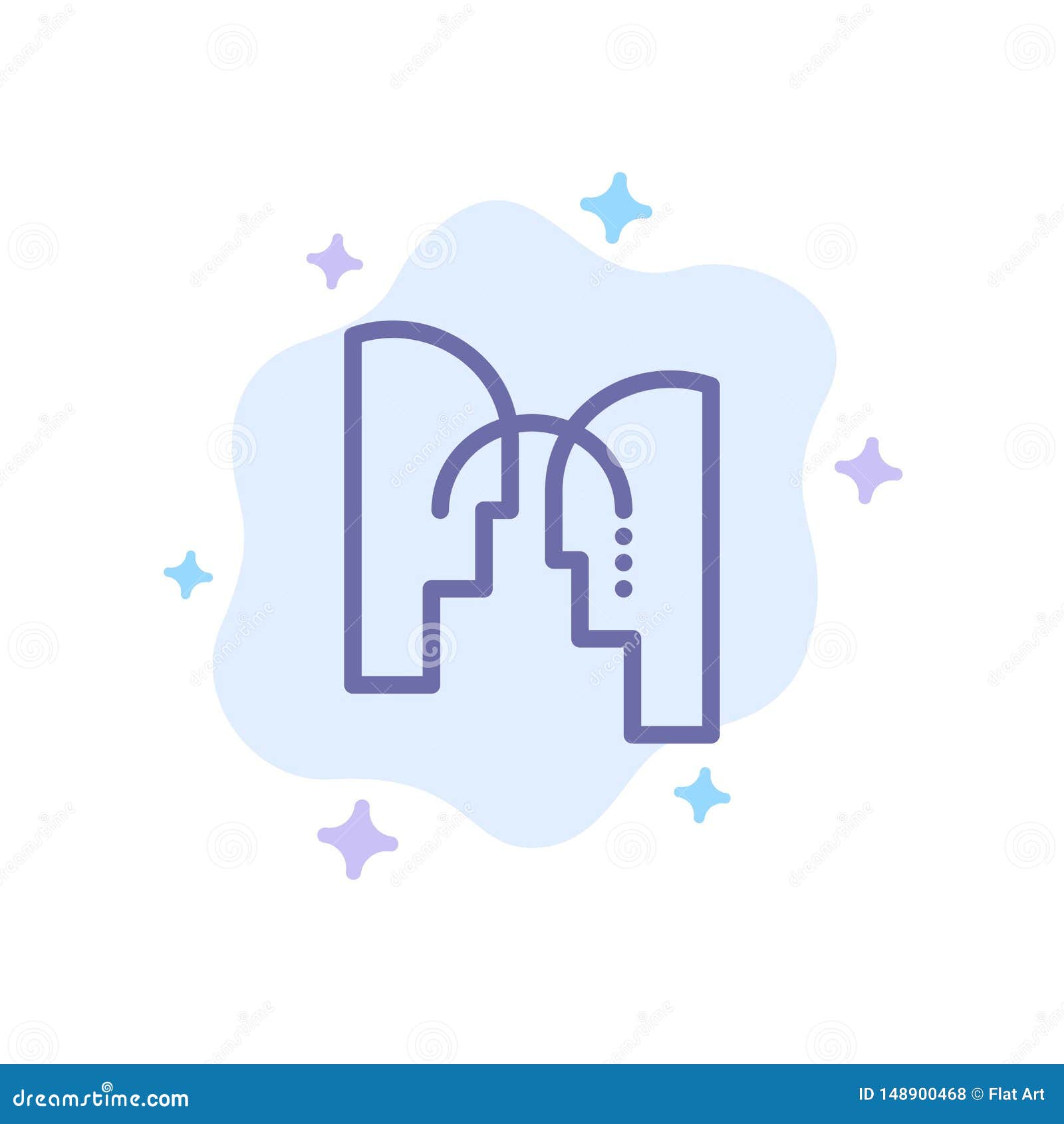 Brain, Head, Mind, Transfer Blue Icon on Abstract Cloud Background ...