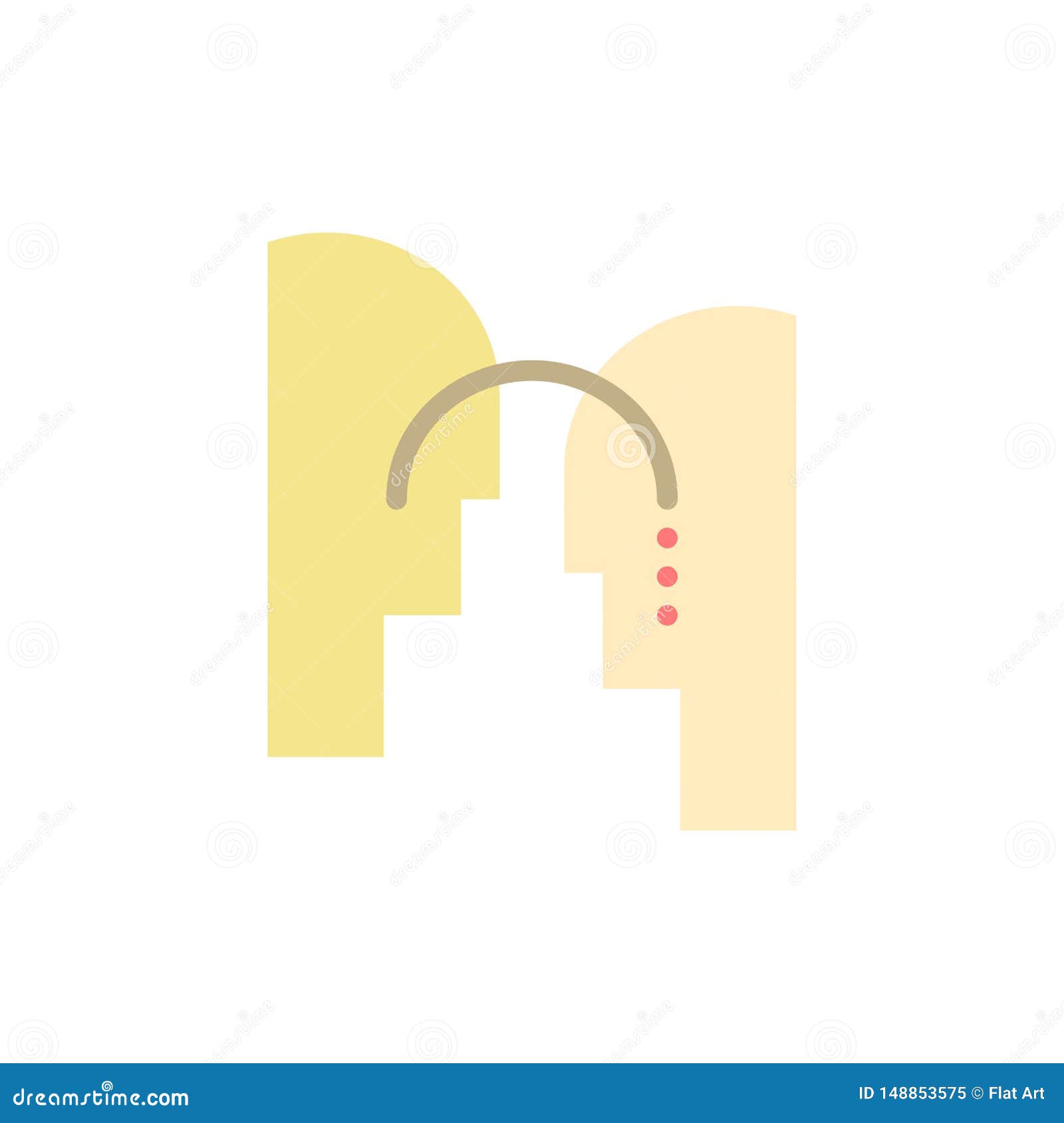 Brain, Head, Mind, Transfer Flat Color Icon. Vector Icon Banner ...