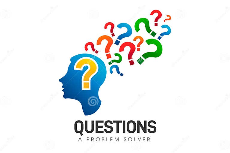 Brain Head, Questions Problem Solver. Vector Logo Symbol Stock Vector ...