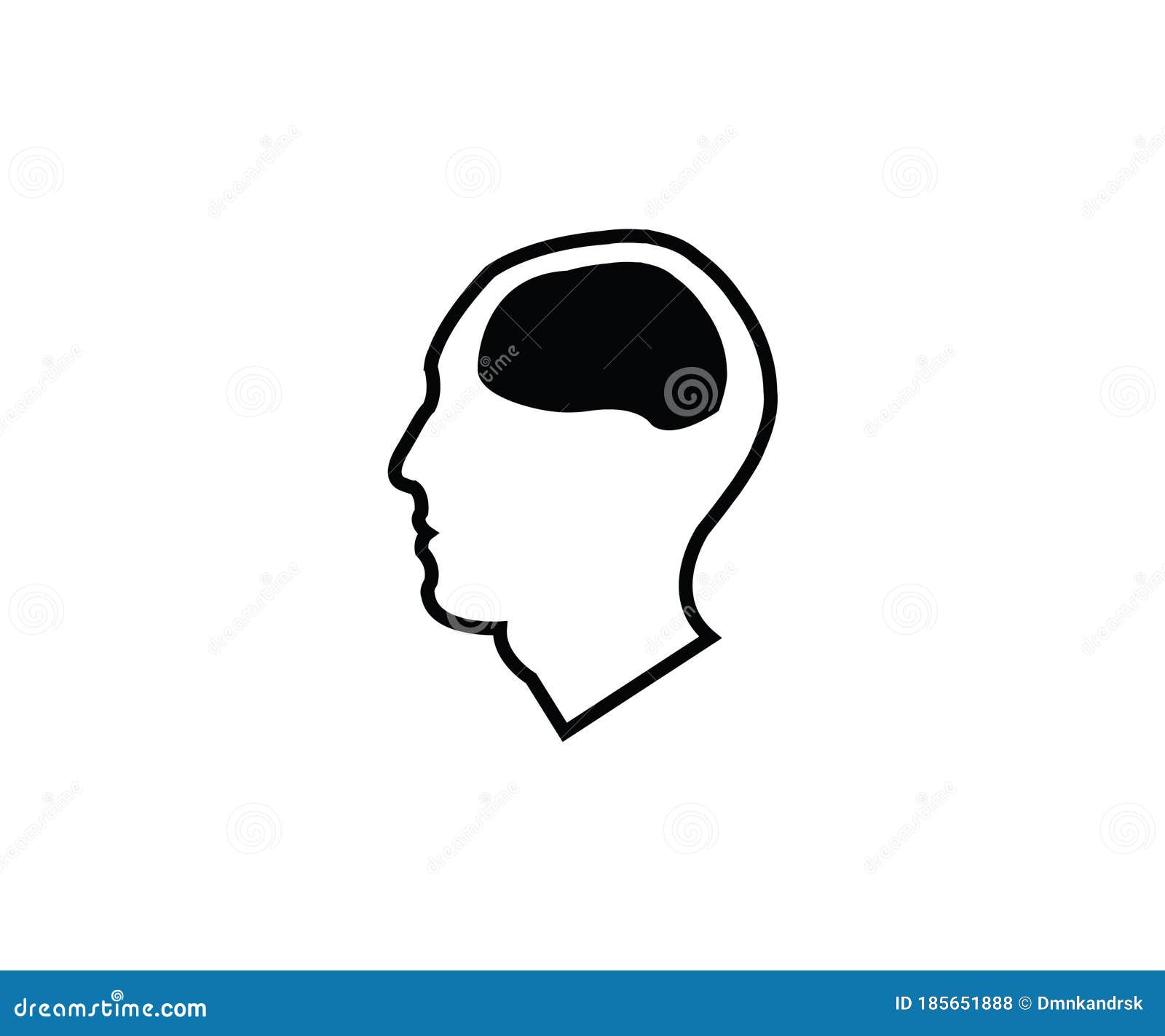 Brain Head Symbol Intelligence Icon Skull Stock Vector - Illustration ...