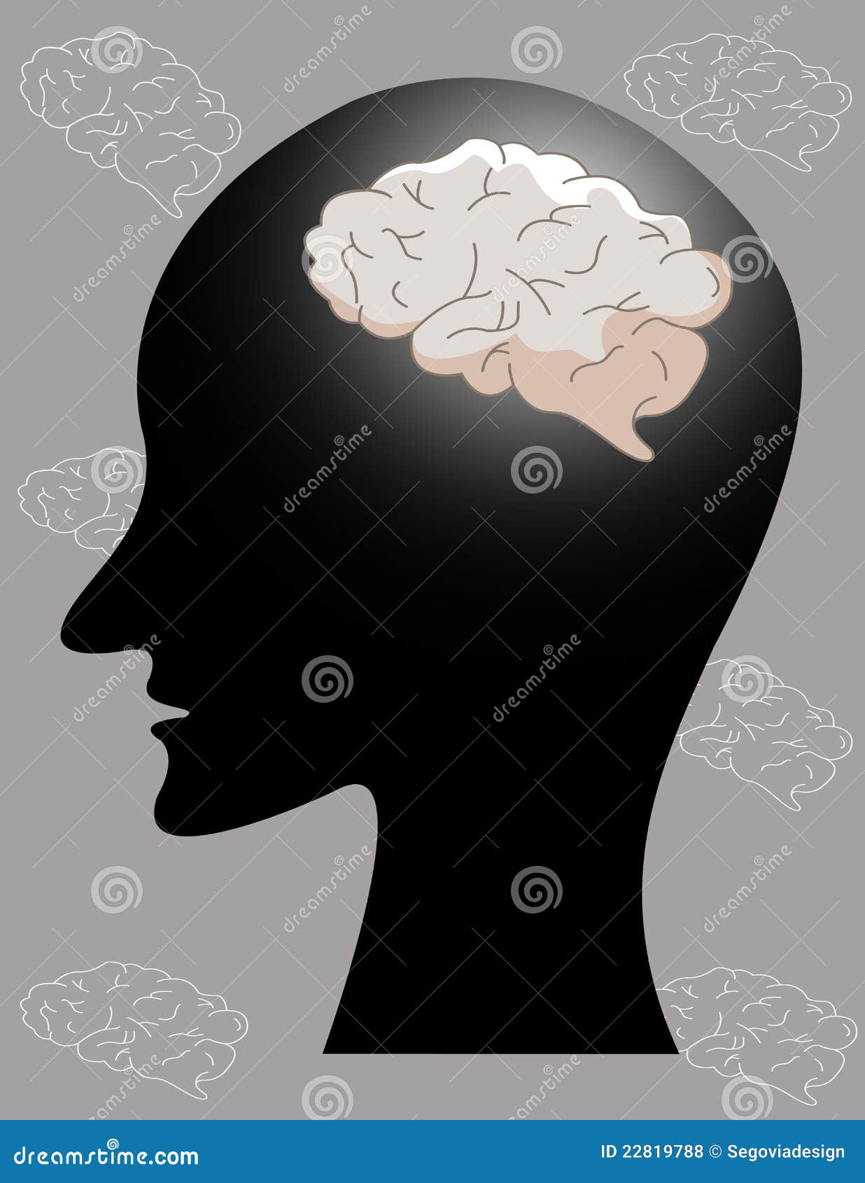 Brain head thinking stock vector. Illustration of health - 22819788