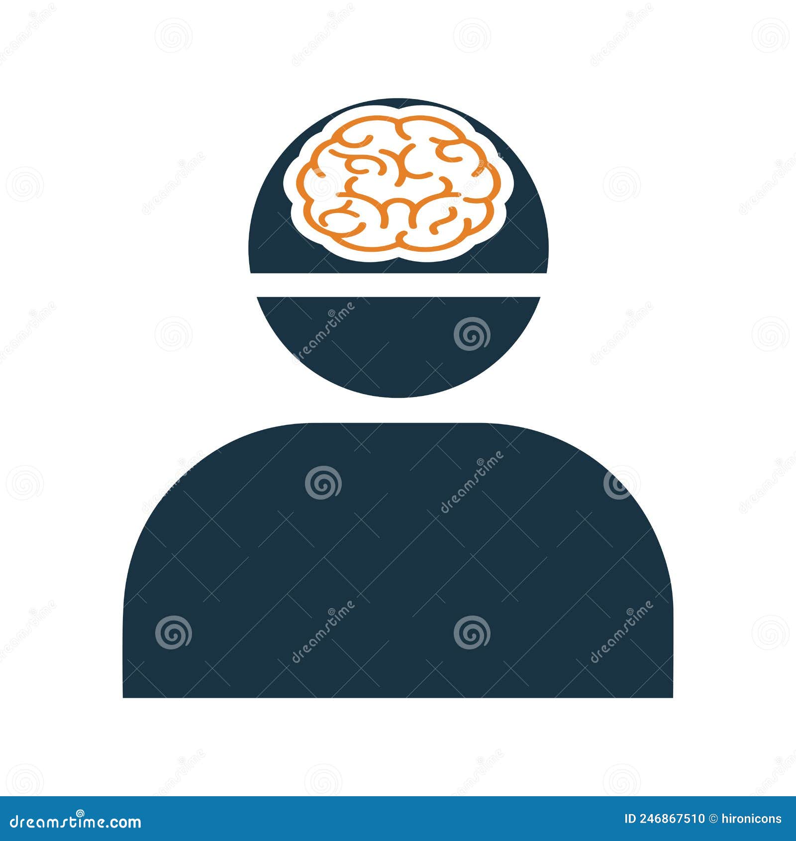 Brain, Head, Thinking Icon. Simple Vector Illustration Isolated on a ...