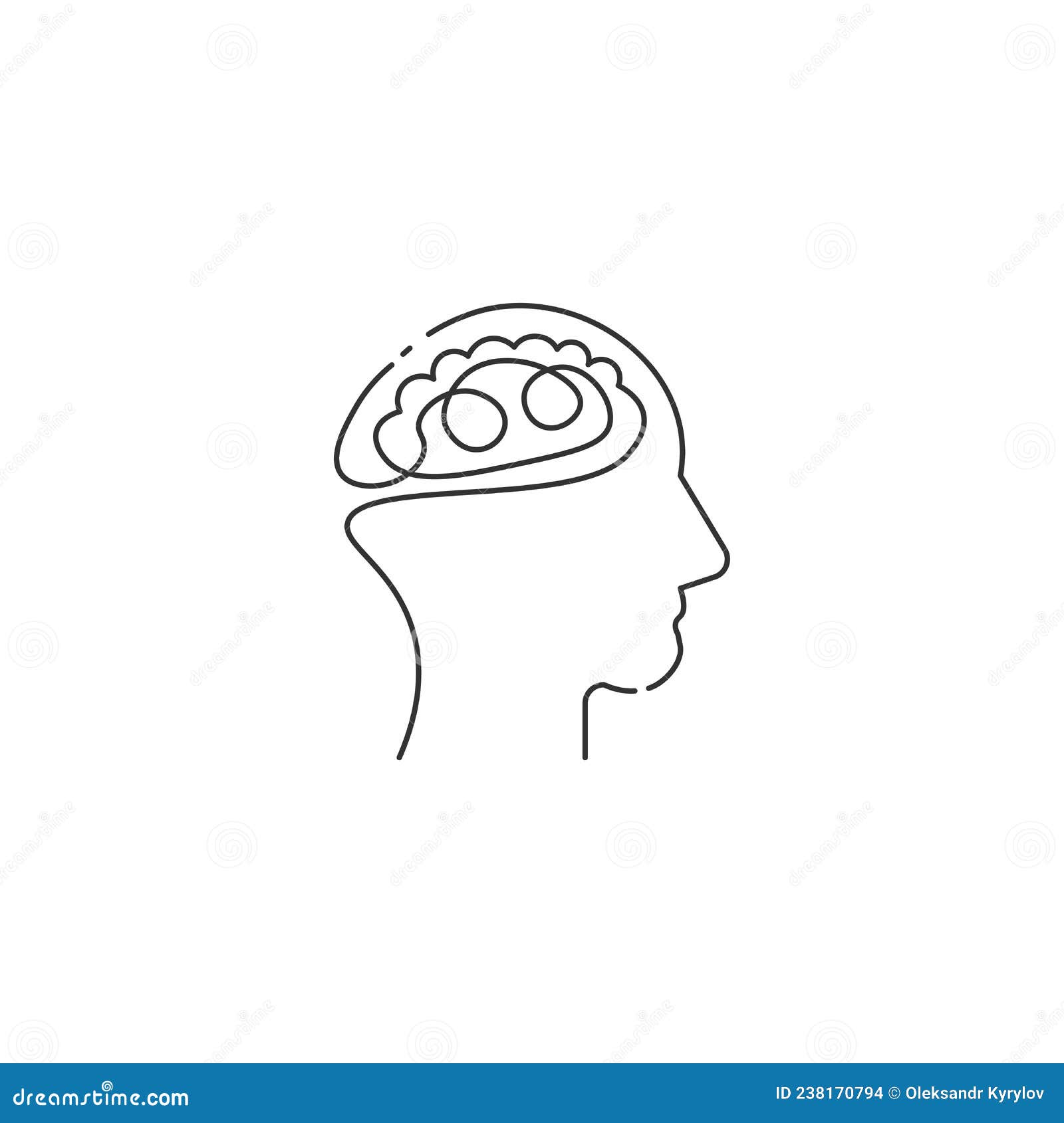 Brain Head Vector Line Icon Editable Stroke. Problem Solving Concept ...