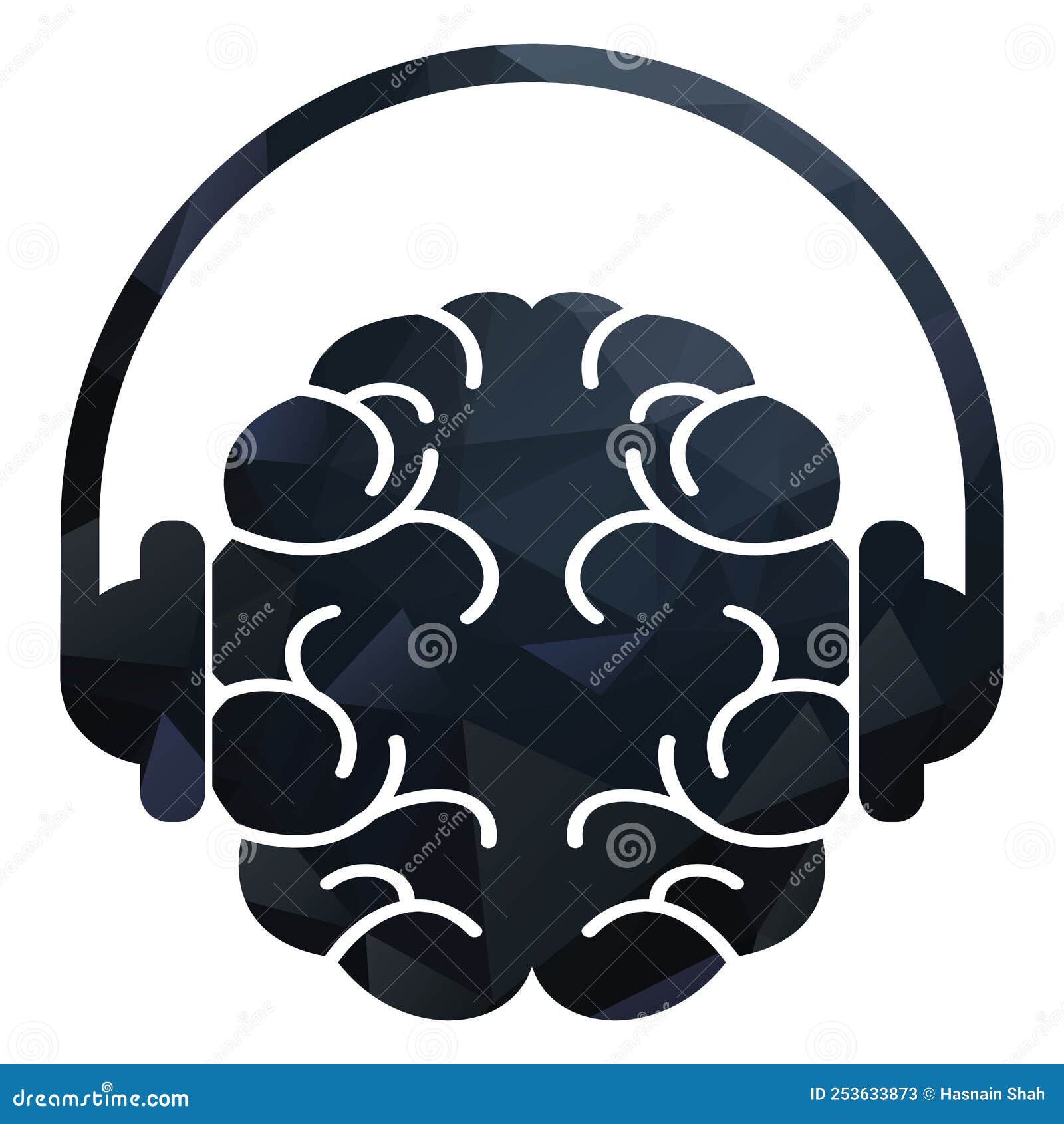 Brain and Headset Logo Concept Design. Stock Vector - Illustration of ...