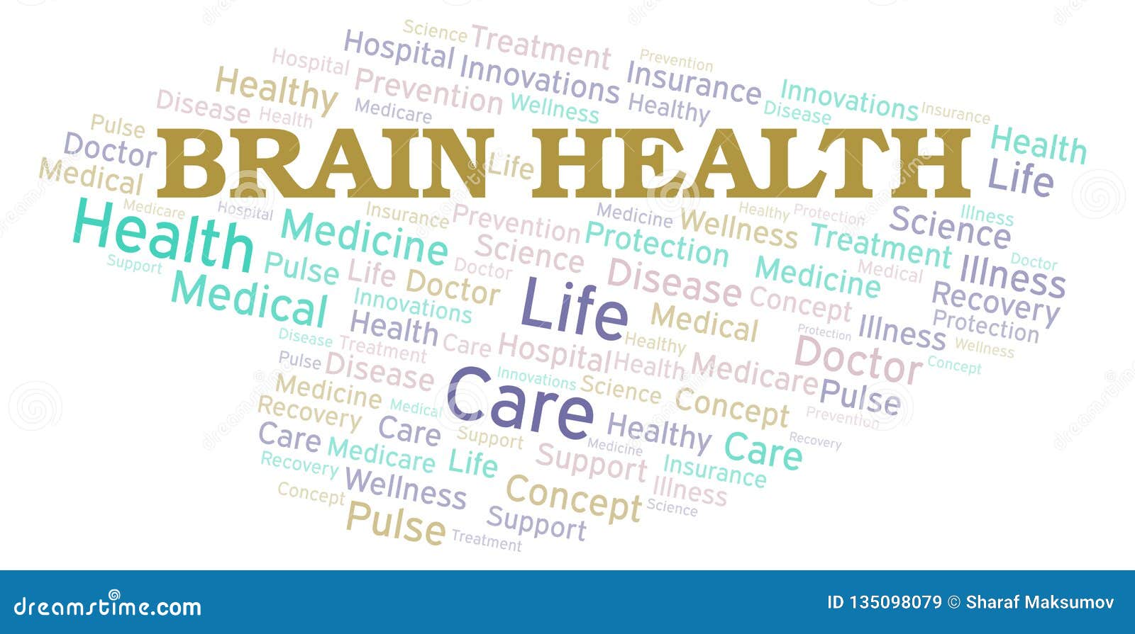 Brain Health word cloud stock illustration. Illustration of tagcloud ...