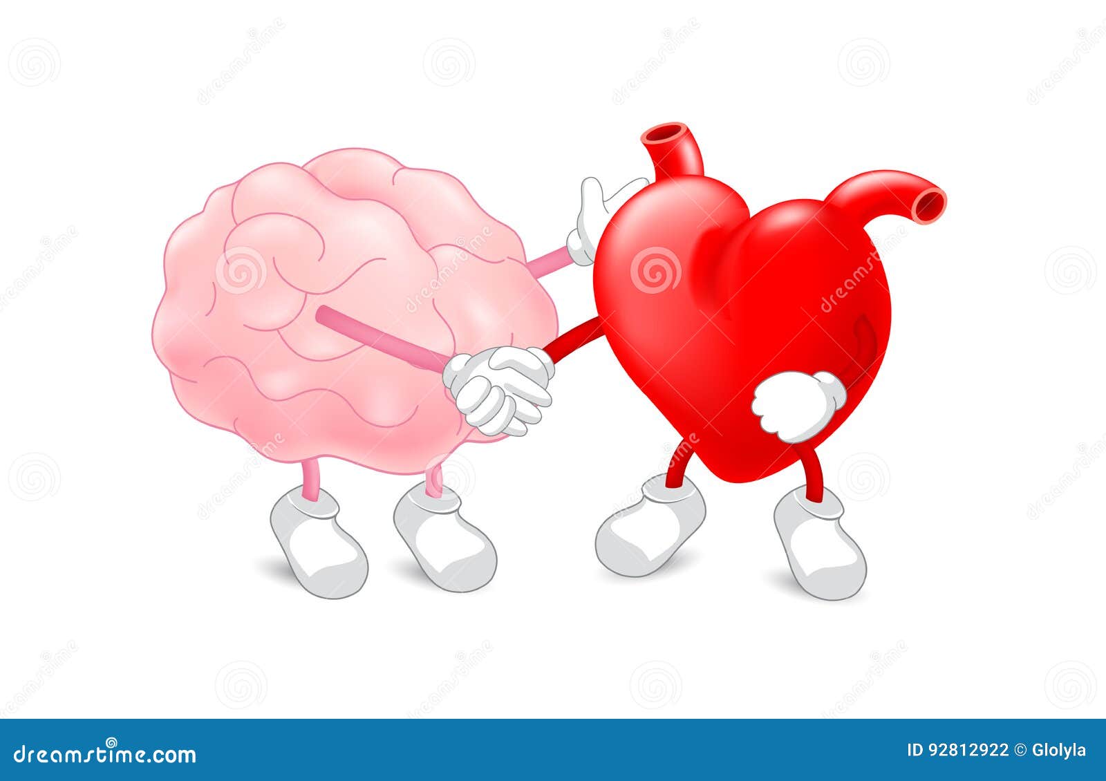 Brain and Heart Harmony. Partners Shaking Hands As a Symbol of Unity ...