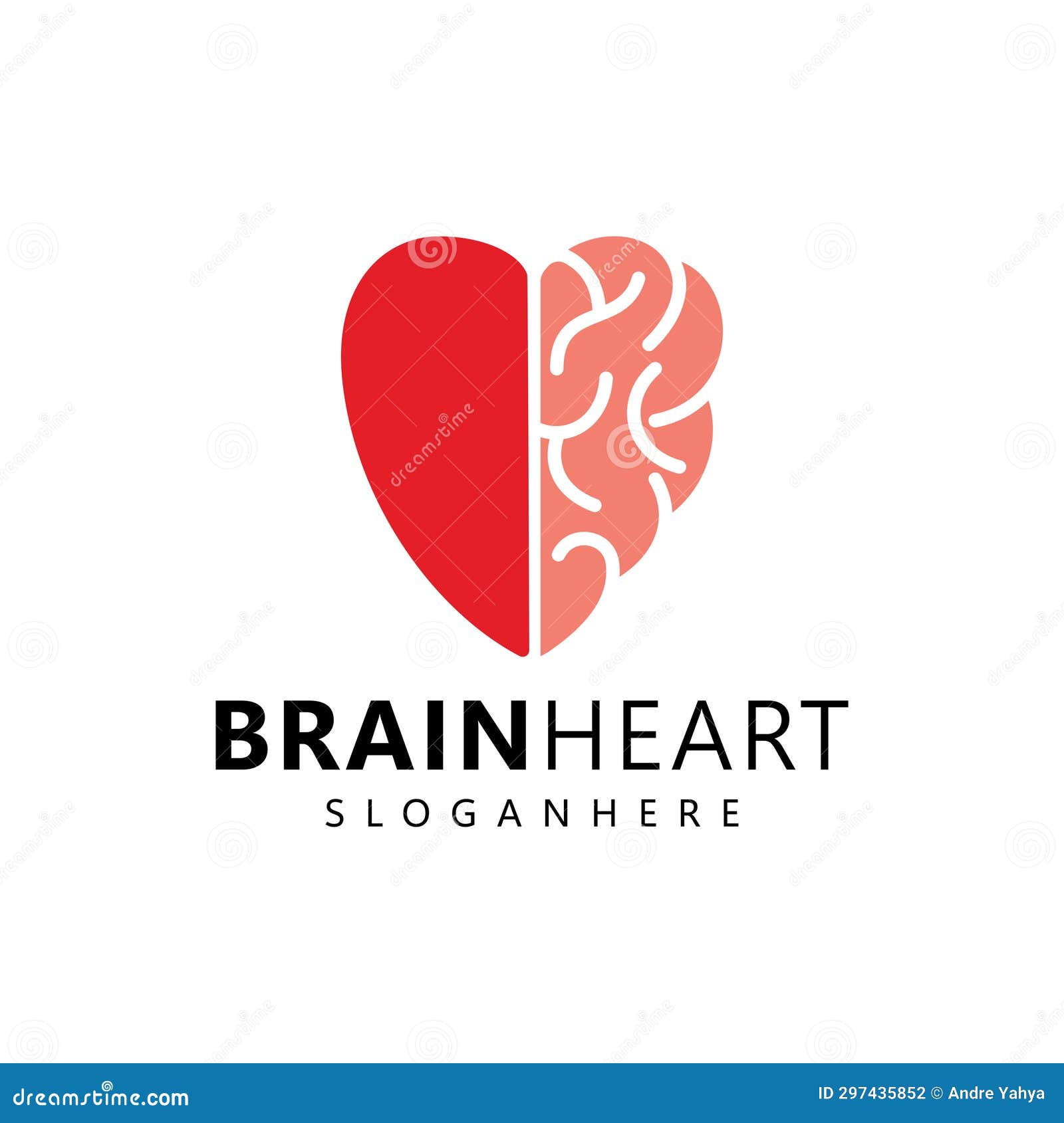 Brain Heart and Love Logo Design Inspiration. Stock Vector ...