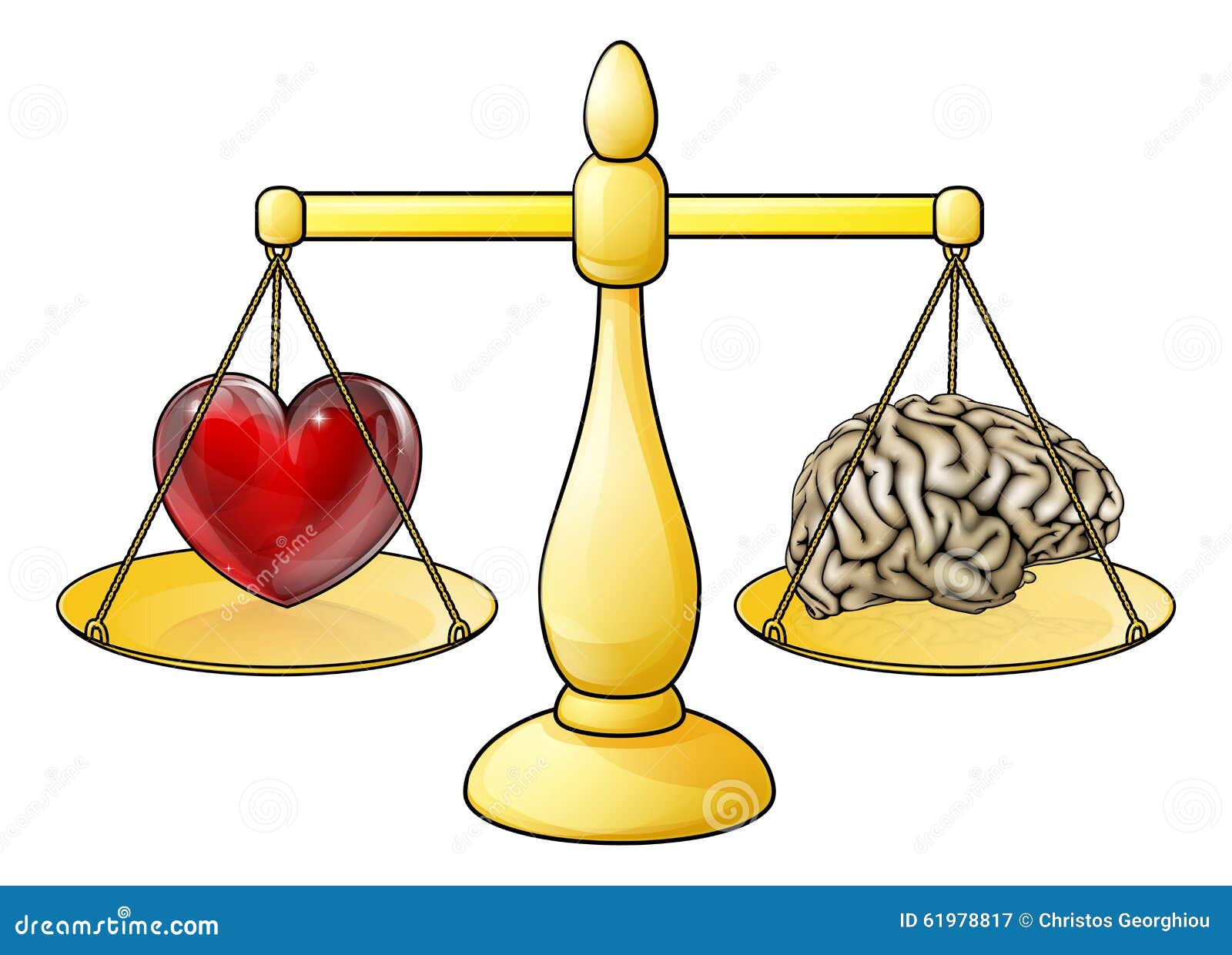 Brain Heart Scales Concept ilustración del vector. Ilustración de salir ...