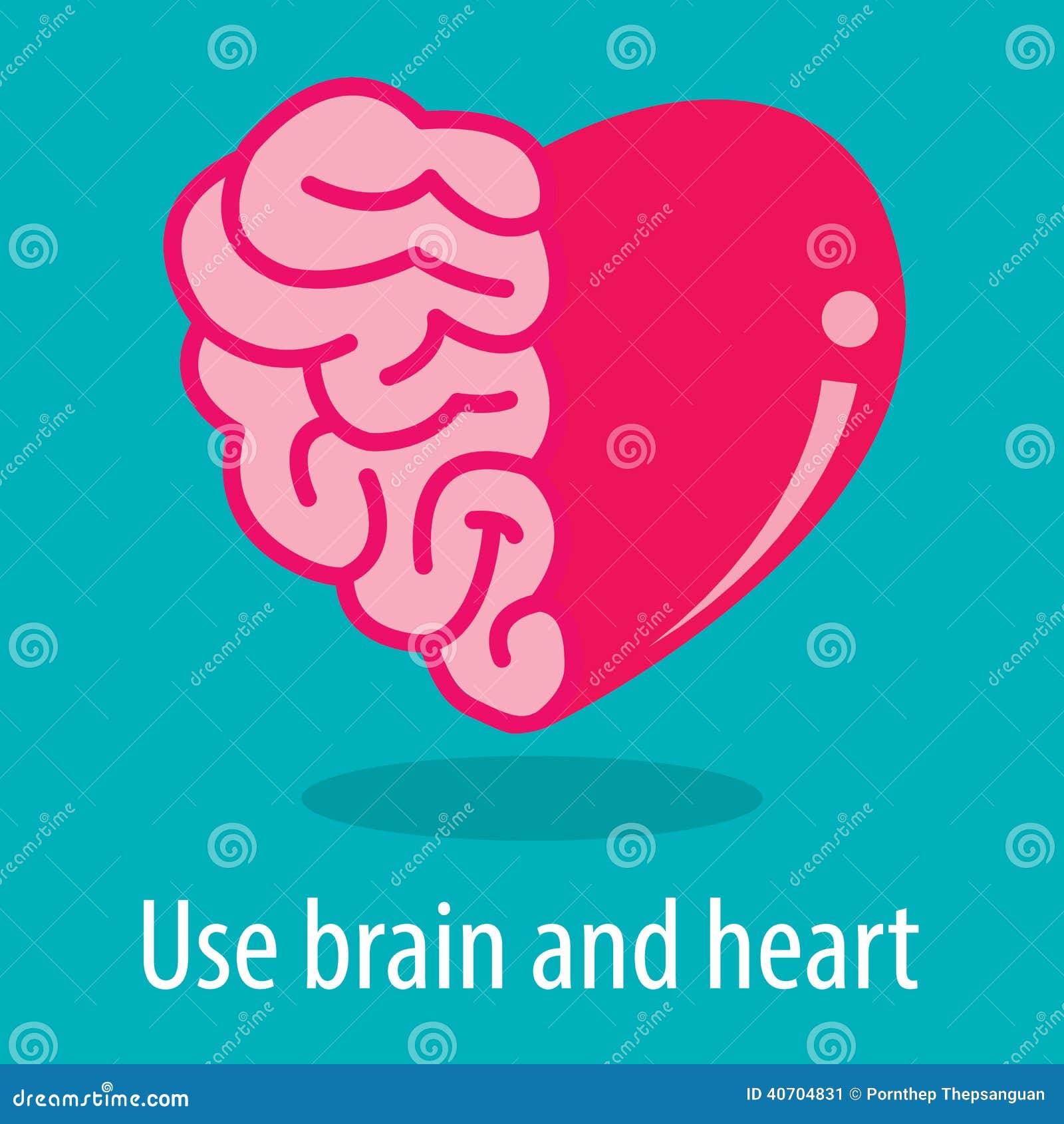 Brain and heart stock vector. Illustration of concept - 40704831