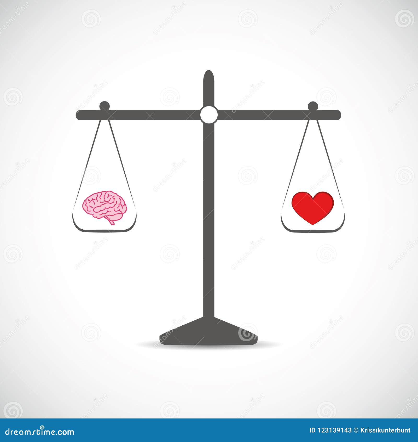 Brain and Hearth in Balance Stock Vector - Illustration of gold ...