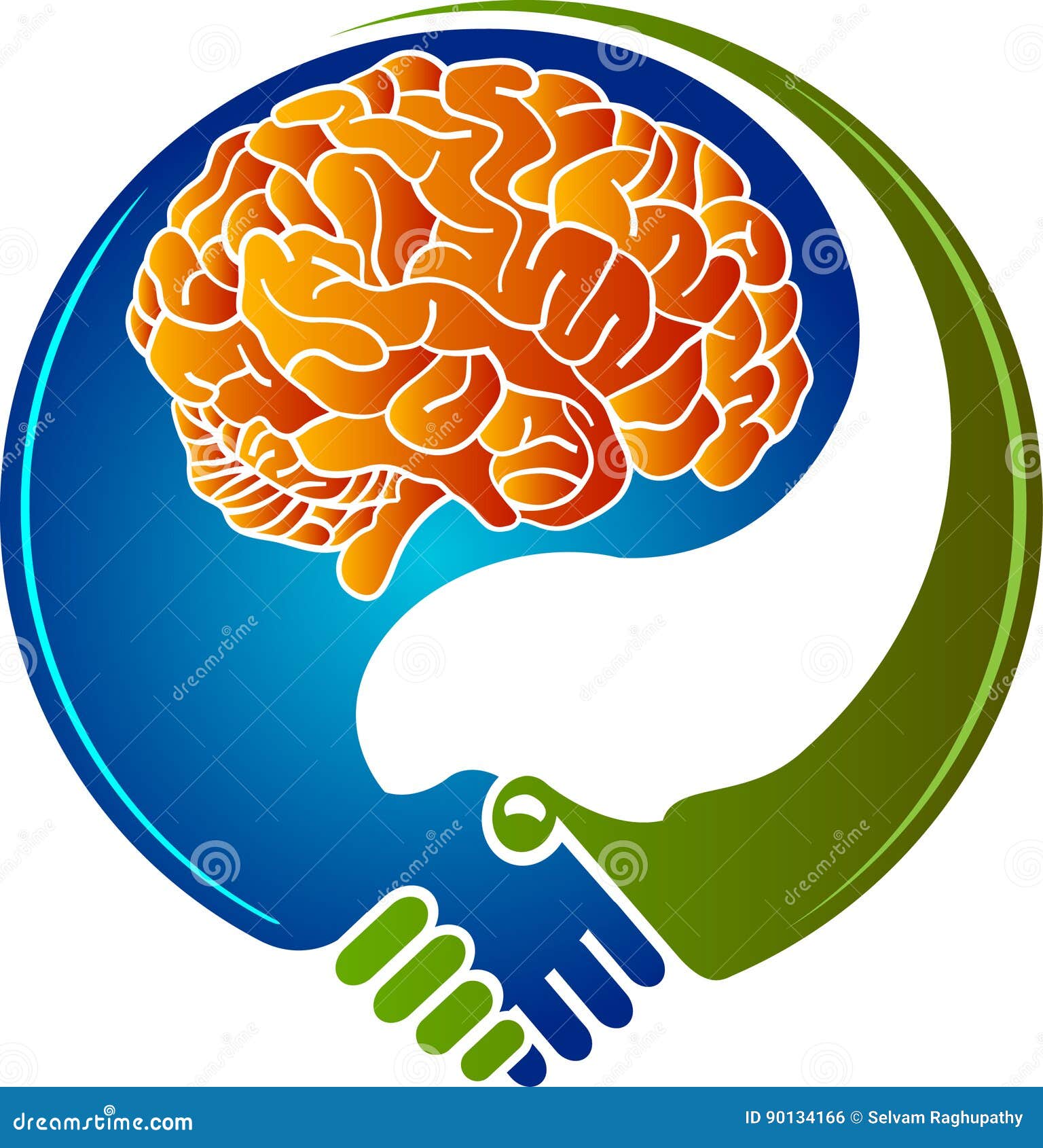 Brain help stock vector. Illustration of handshake, doctor - 90134166