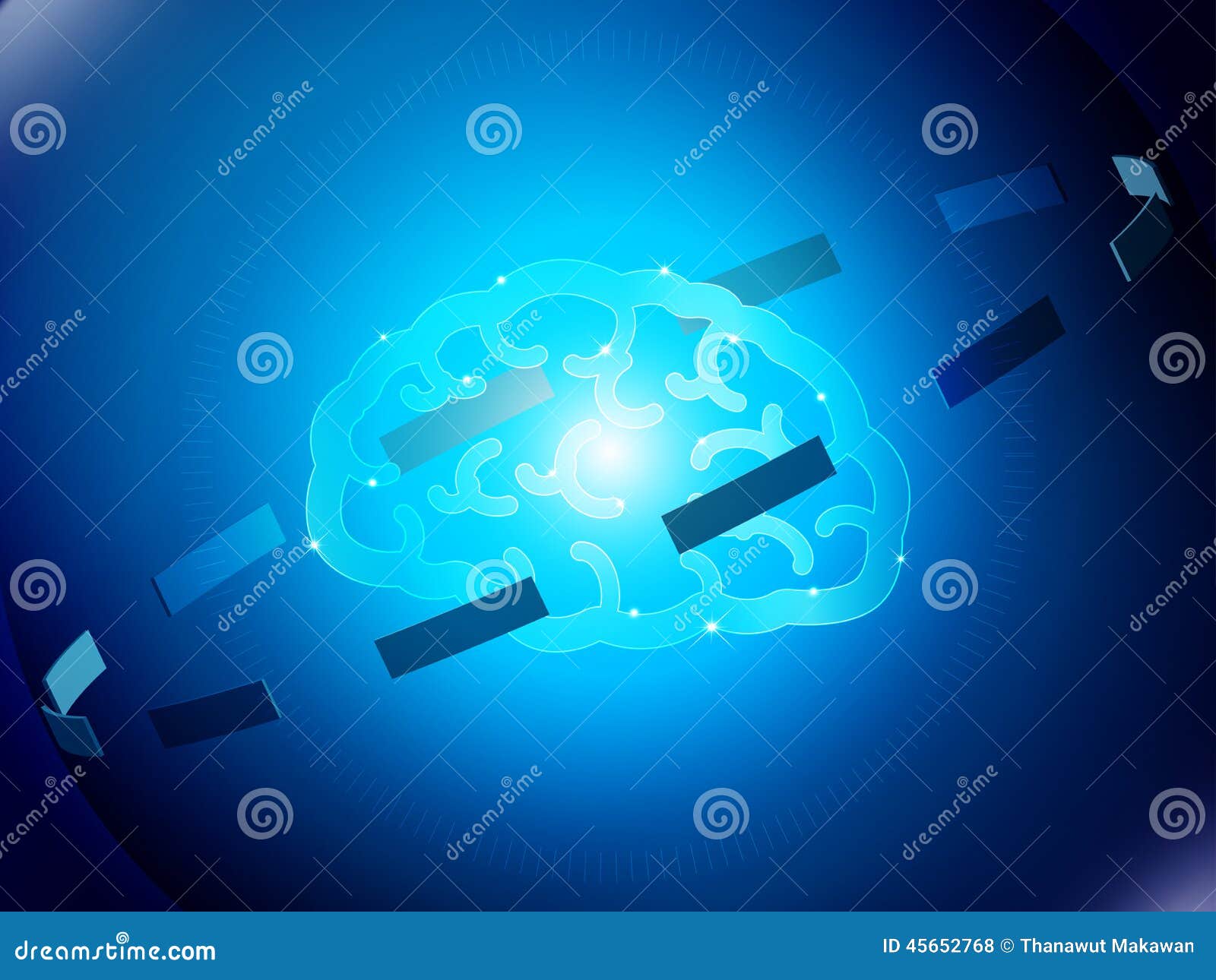 Brain Hi Tech stock vector. Illustration of biology, abstract - 45652768