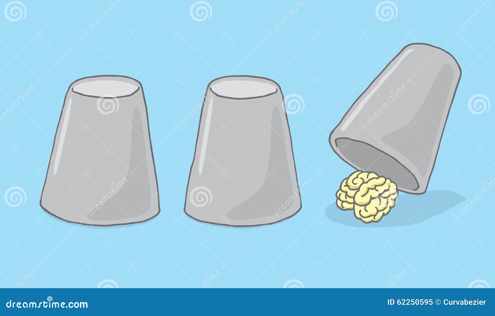 Brain Hiding Under Cups Game Stock Vector - Illustration of choice ...