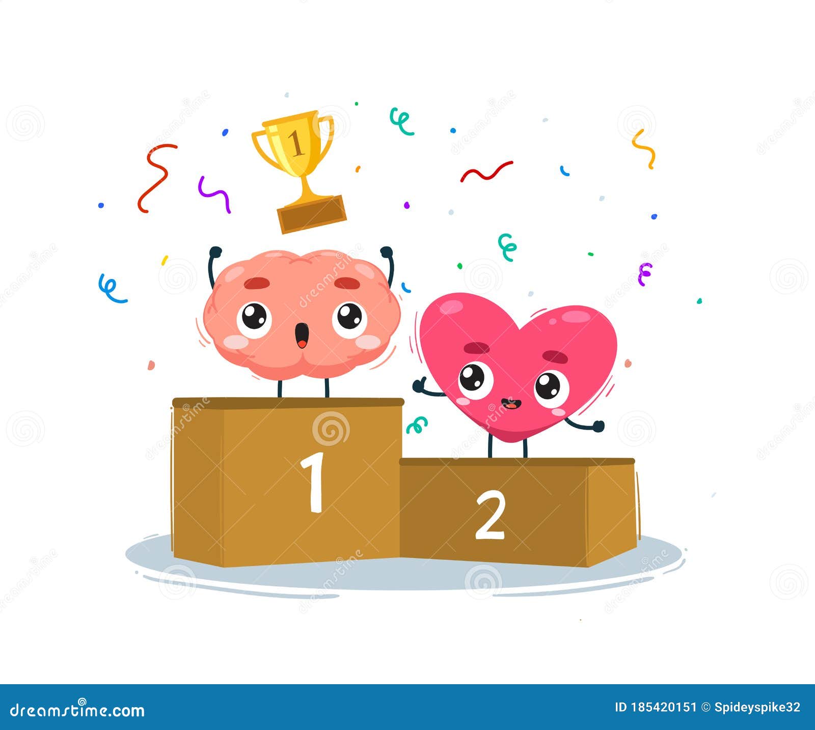 The Brain is Holding a Trophy. Isolated Vector Illustration Stock ...