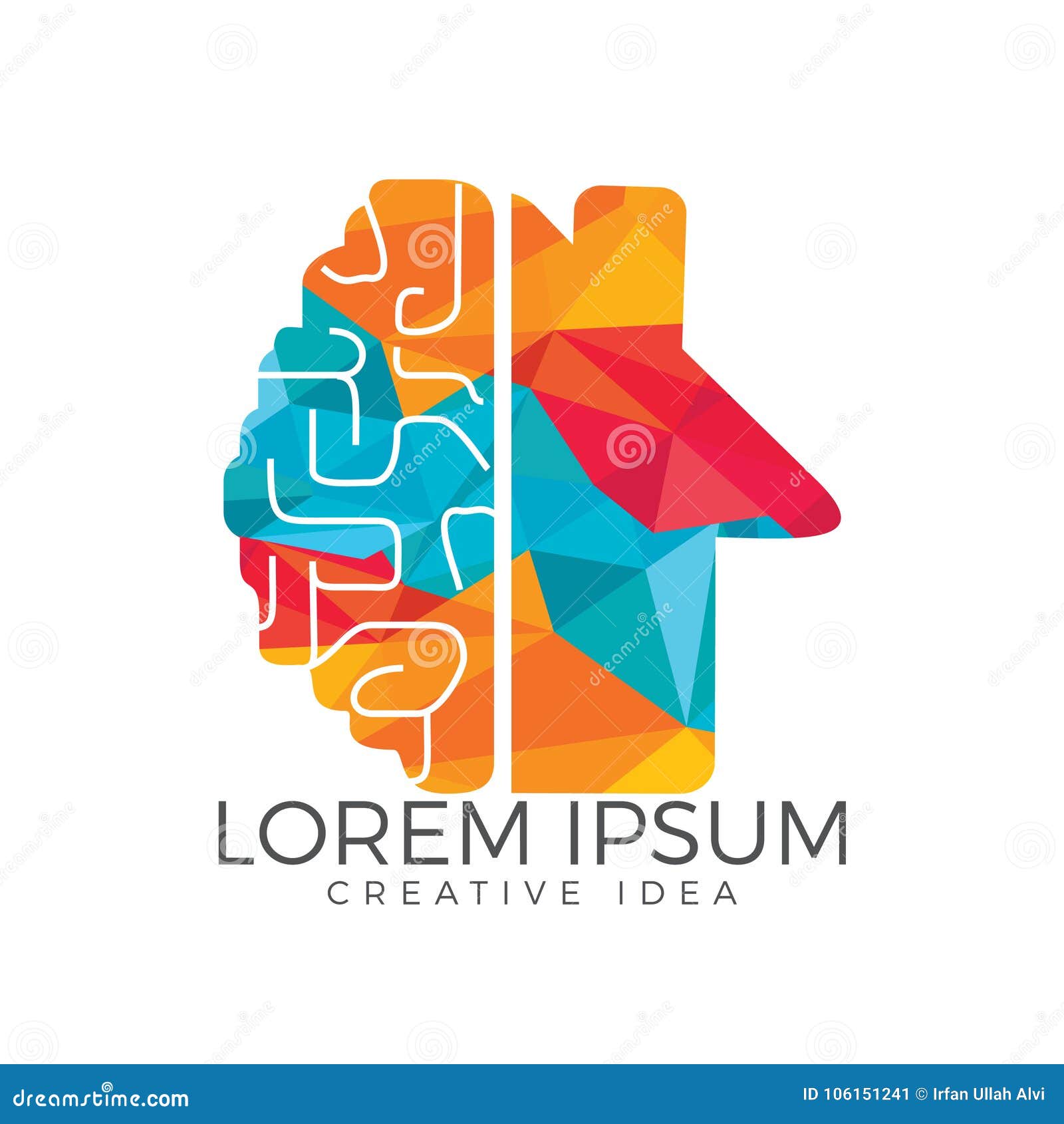Brain and House Icon Logo Design. Stock Vector - Illustration of ...