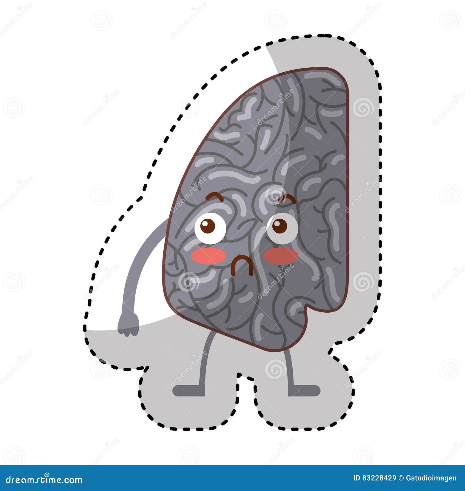 Human Ear Kawaii Happy And Sad Characters. Healthy And Sick Ear ...