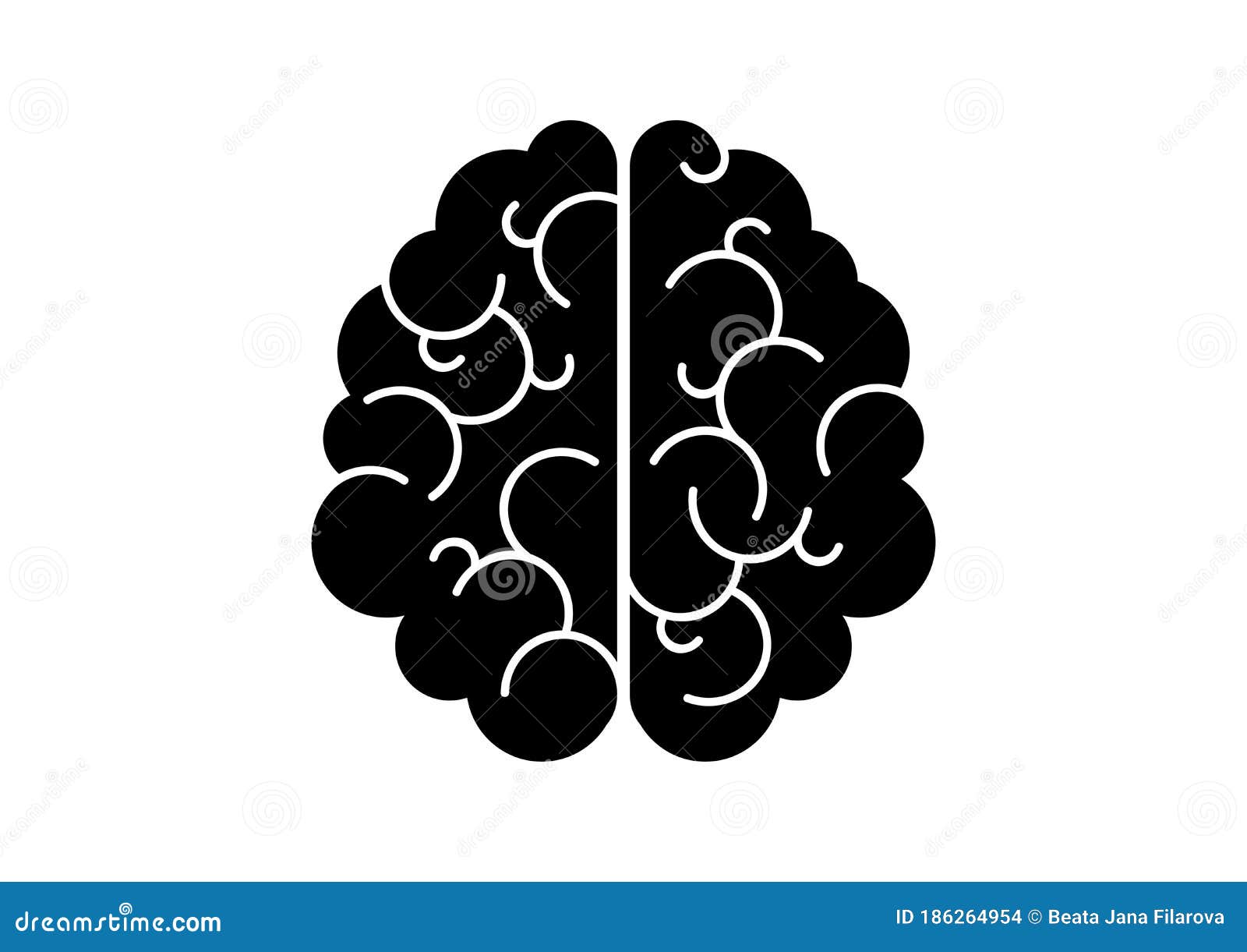 Human Brain Black Simple Icon Vector Isolated on a White Background ...