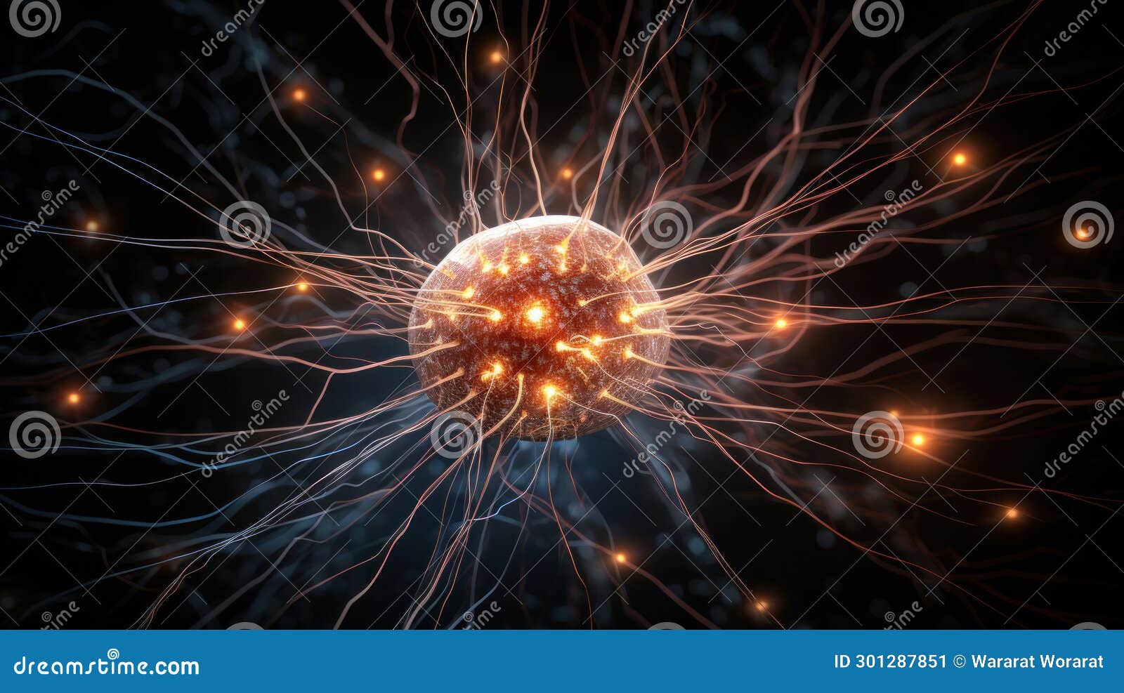 Brain of Human Brain Showing Neurons Firing and Neural Extensions Stock ...