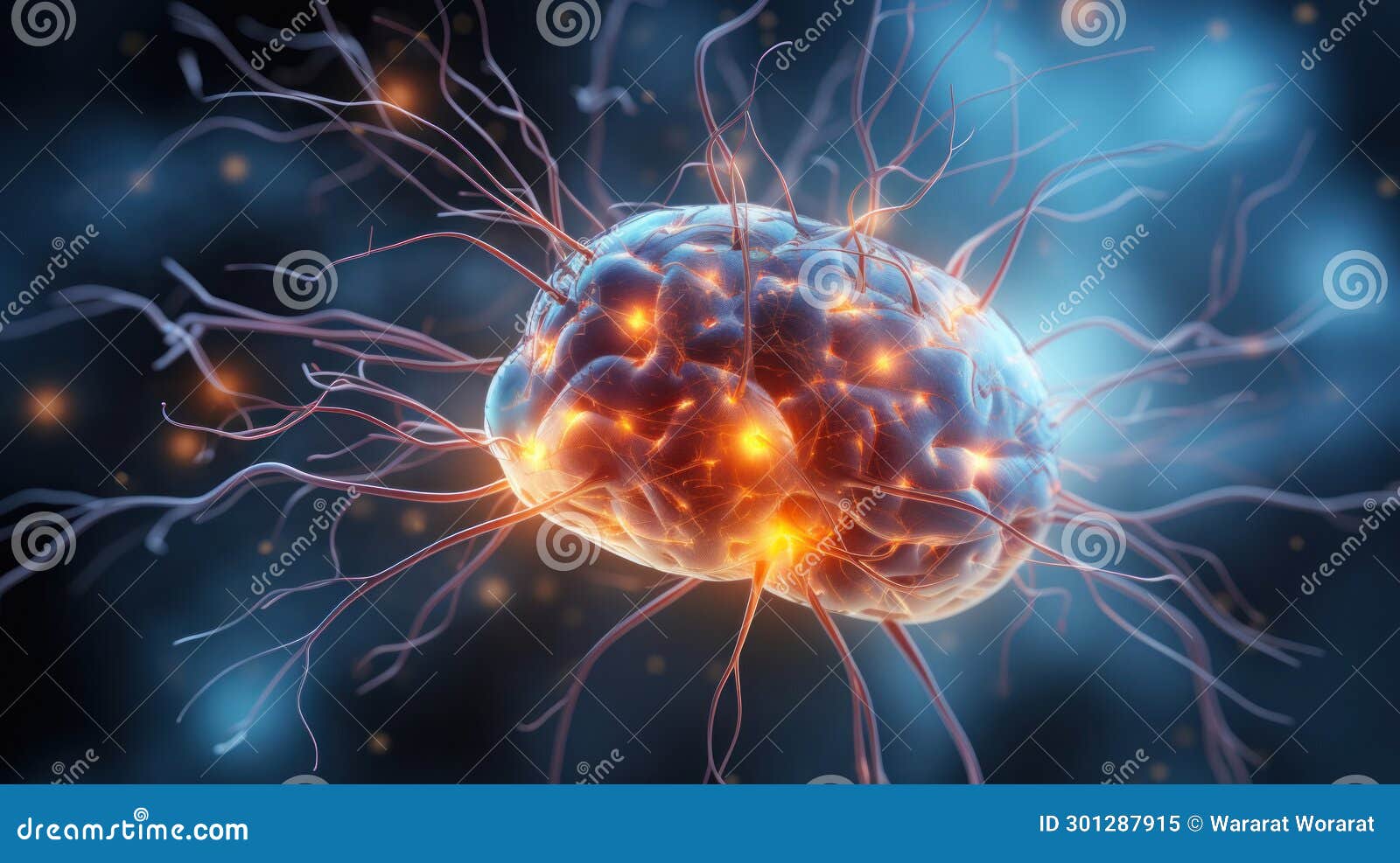 Brain of Human Brain Showing Neurons Firing and Neural Extensions Stock ... Brain of Human Brain Showing Neurons Firing and Neural Extensions Stock ...