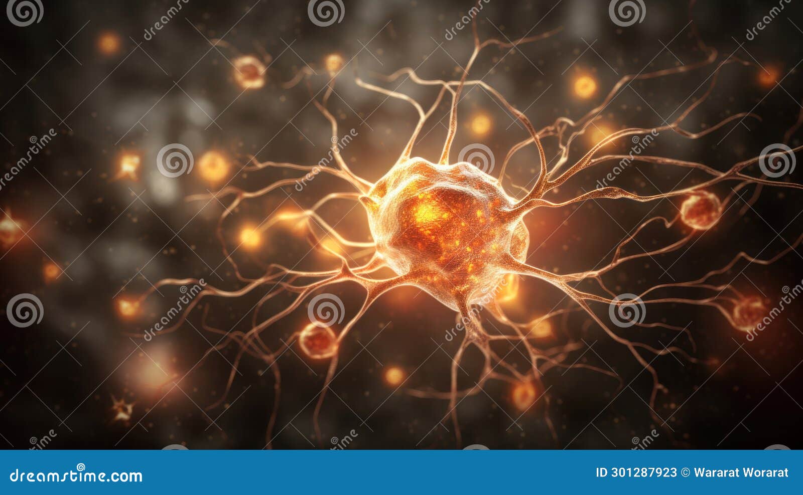Brain of Human Brain Showing Neurons Firing and Neural Extensions Stock ...