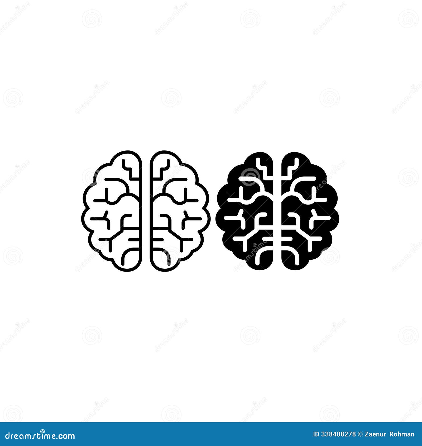 Brain Icon stock vector. Illustration of activity, curves - 338408278