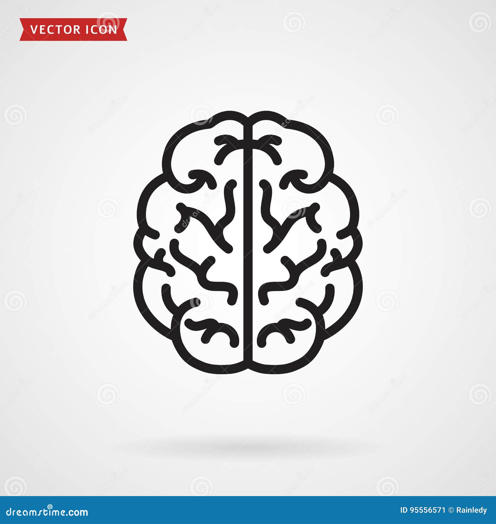 Brain Icon ilustración del vector. Ilustración de piense - 95556571