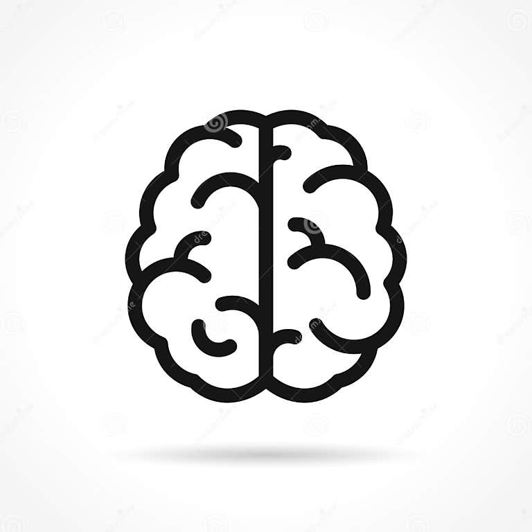 Brain Icon Auf Weißem Hintergrund Vektor Abbildung - Illustration von ...