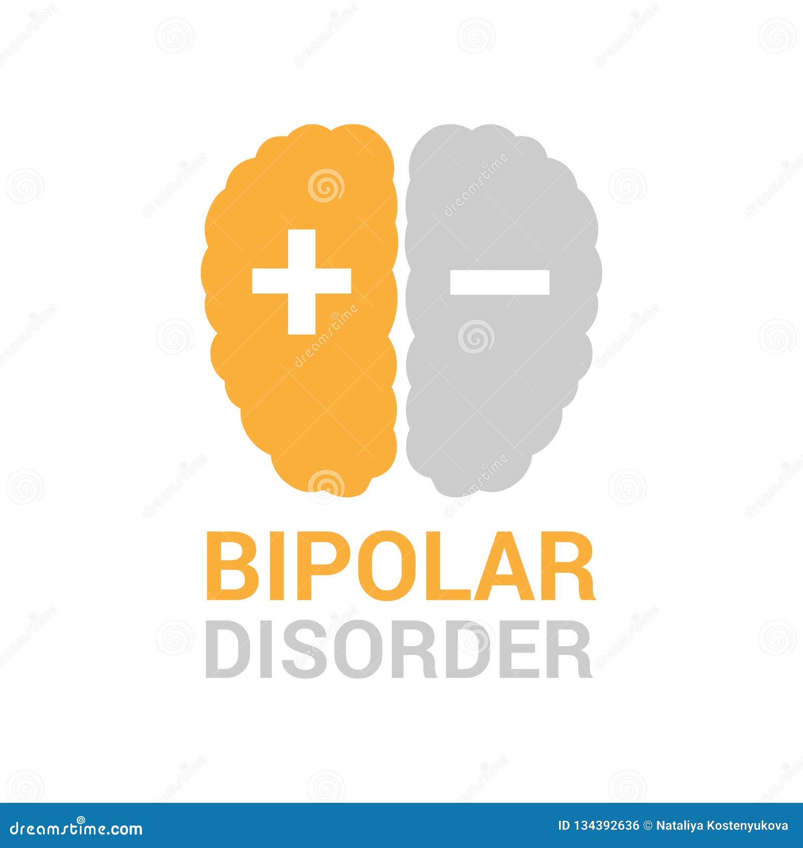 Brain Icon for Bipolar Disorder Stock Vector - Illustration of ...