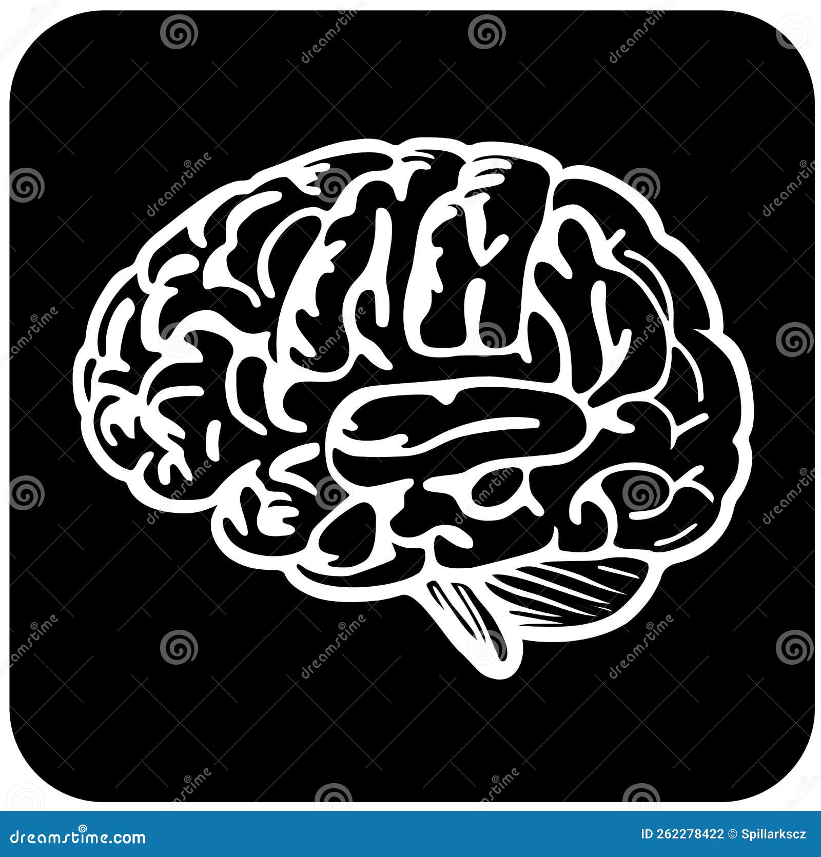 Brain Icon in Black and White Stock Vector - Illustration of logic ...