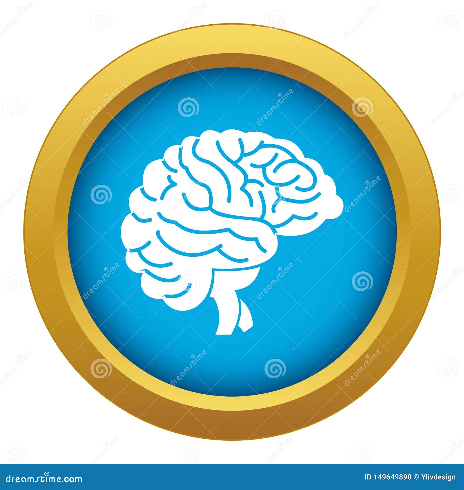 Brain Icon Blue Vector Isolated Stock Vector - Illustration of ...