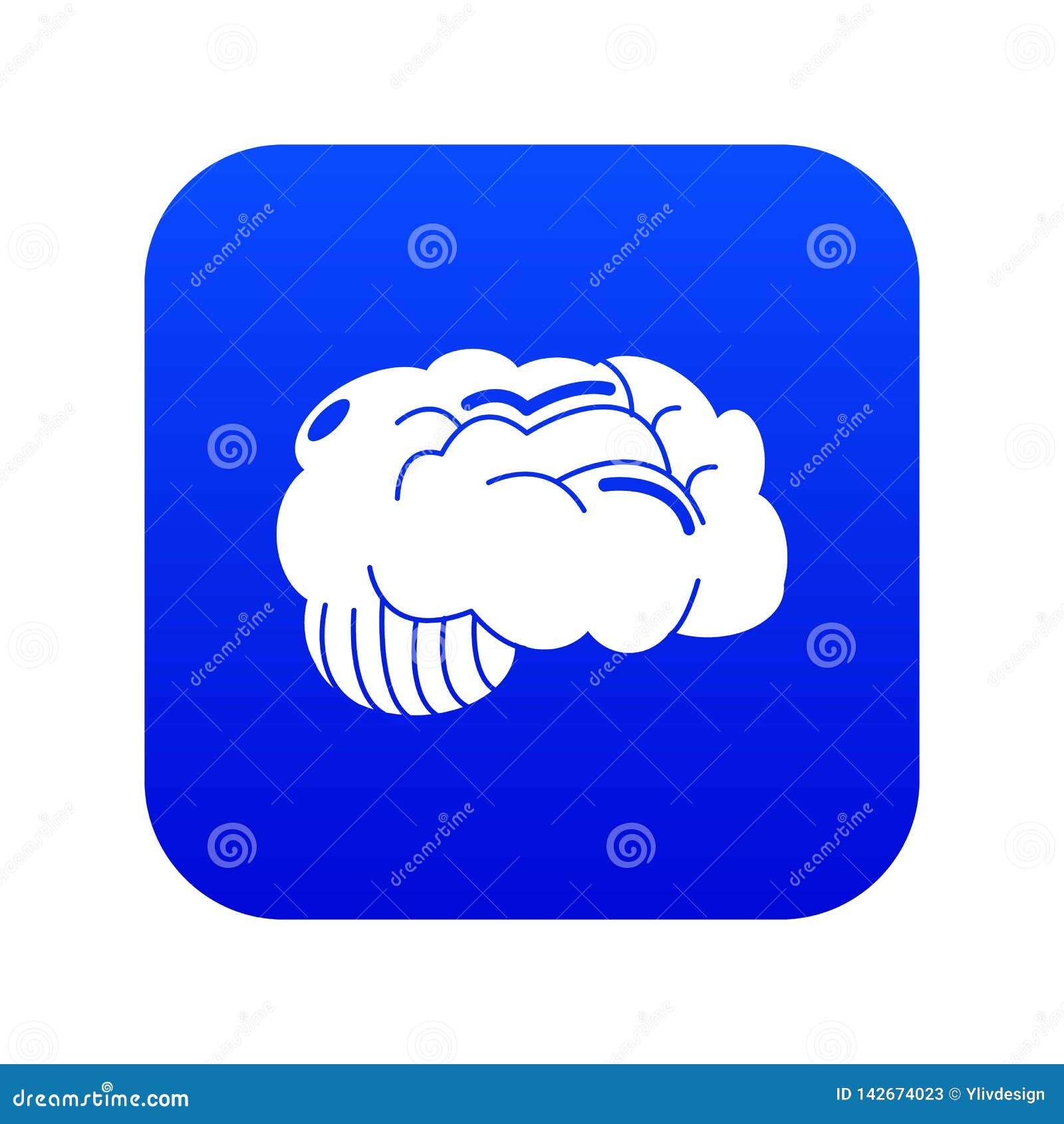 Brain icon blue vector stock vector. Illustration of cerebrum - 142674023
