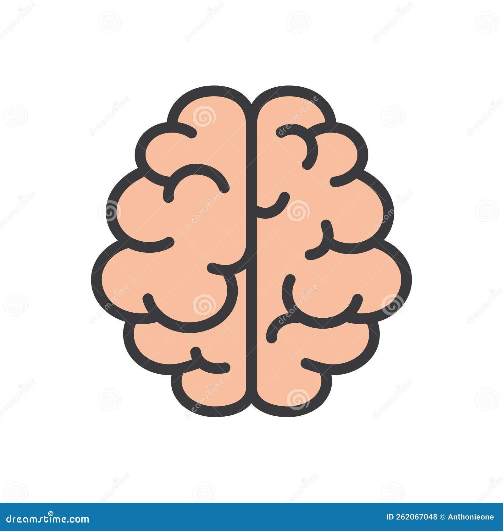 Brain Icon Flat Design Isolated Vector Illustration Stock Vector ...